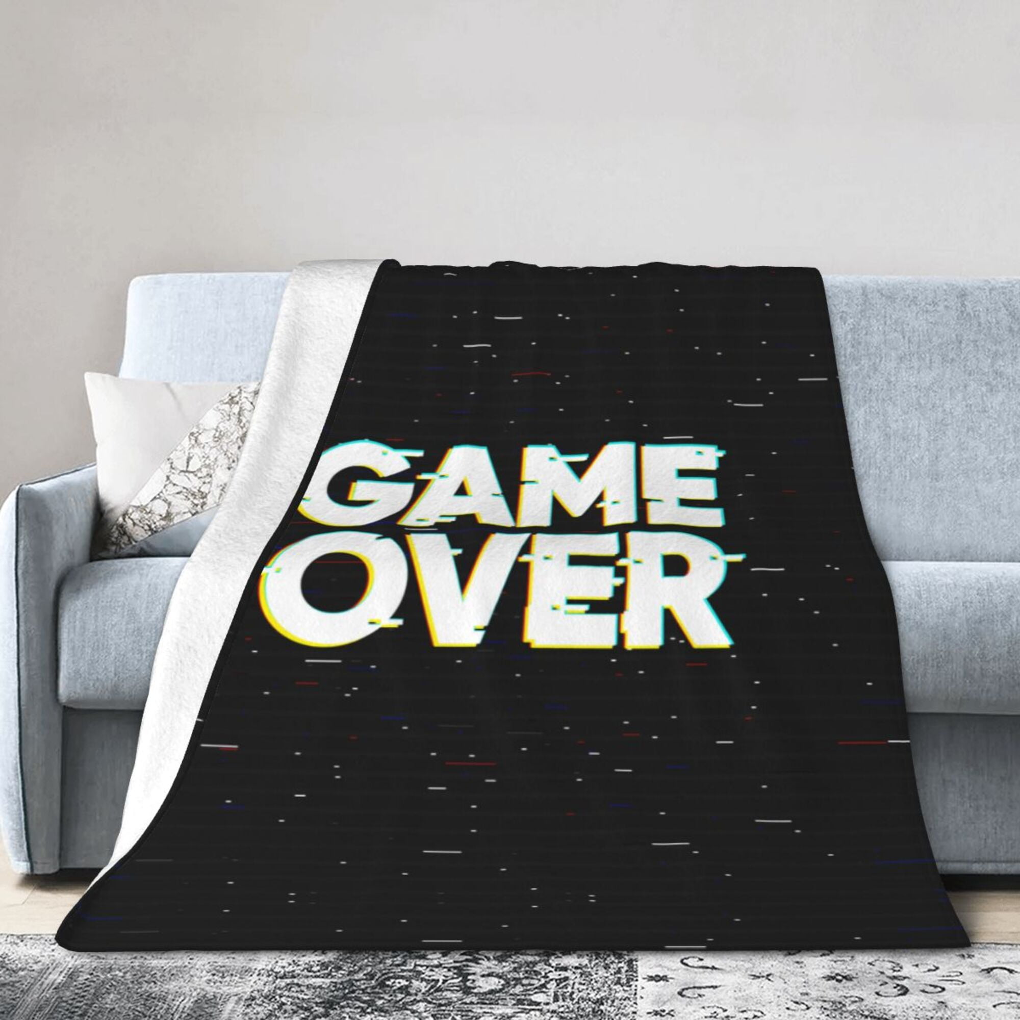 DouZhe Ultra-Soft Micro Fleece Lightweight Flannel Bed Blanket, Glitch ...