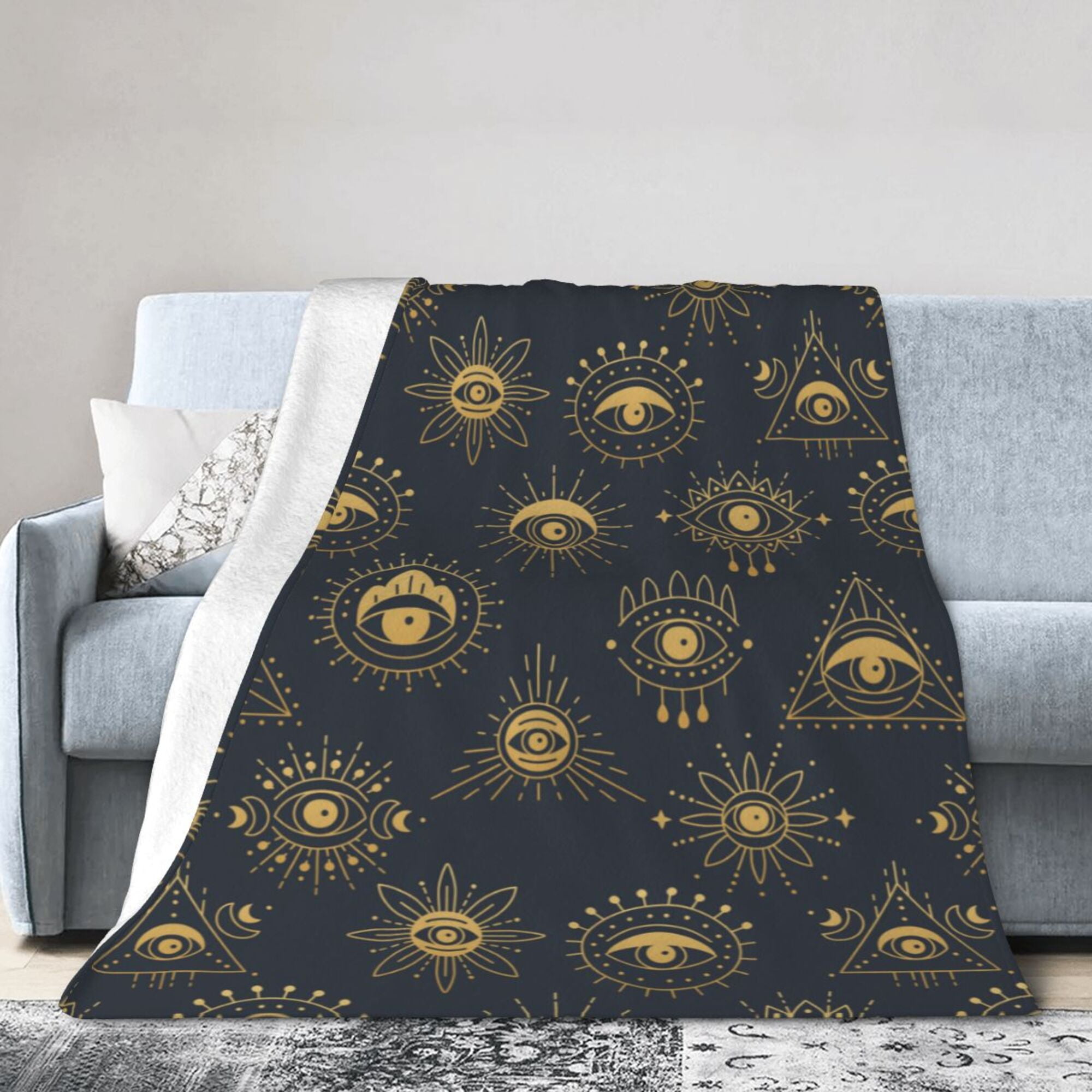 DouZhe Ultra-Soft Micro Fleece Lightweight Flannel Bed Blanket, Gold ...