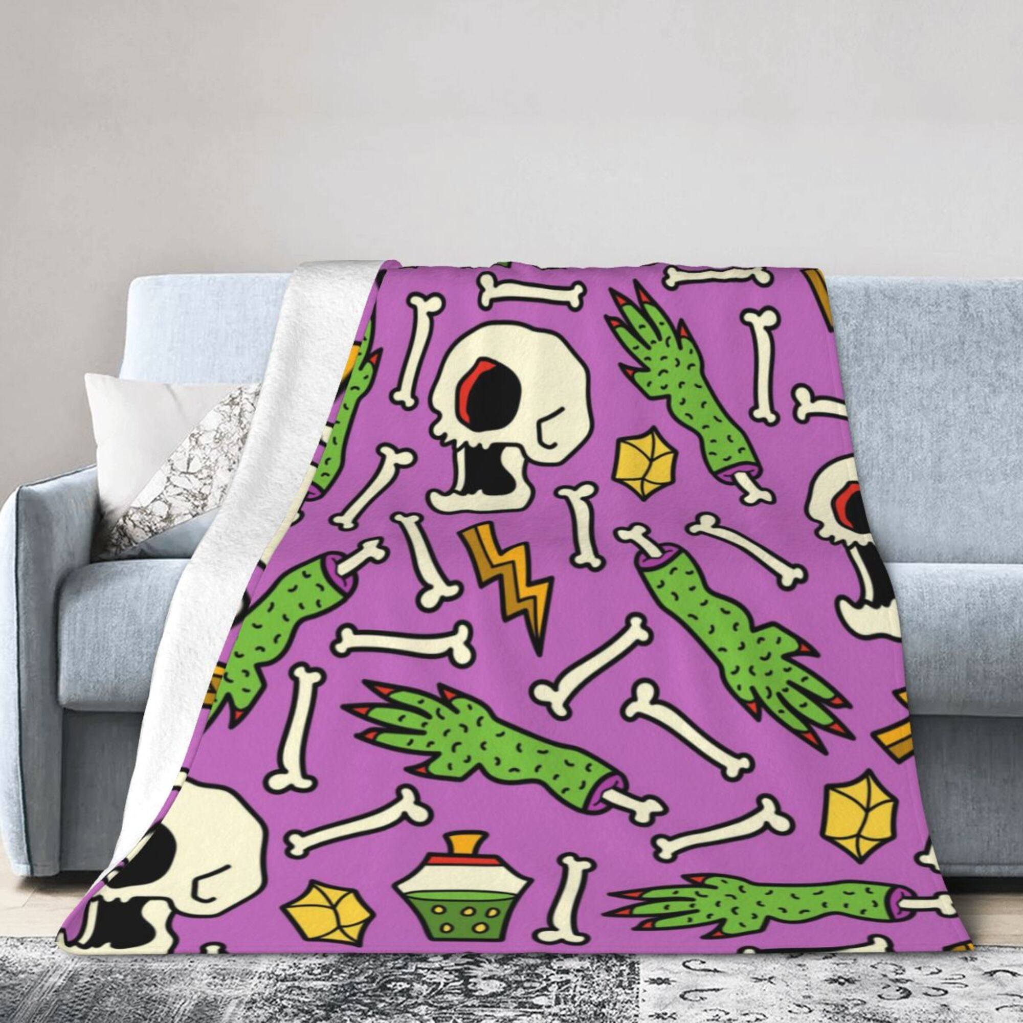 DouZhe Ultra-Soft Micro Fleece Lightweight Flannel Bed Blanket, Gothic ...