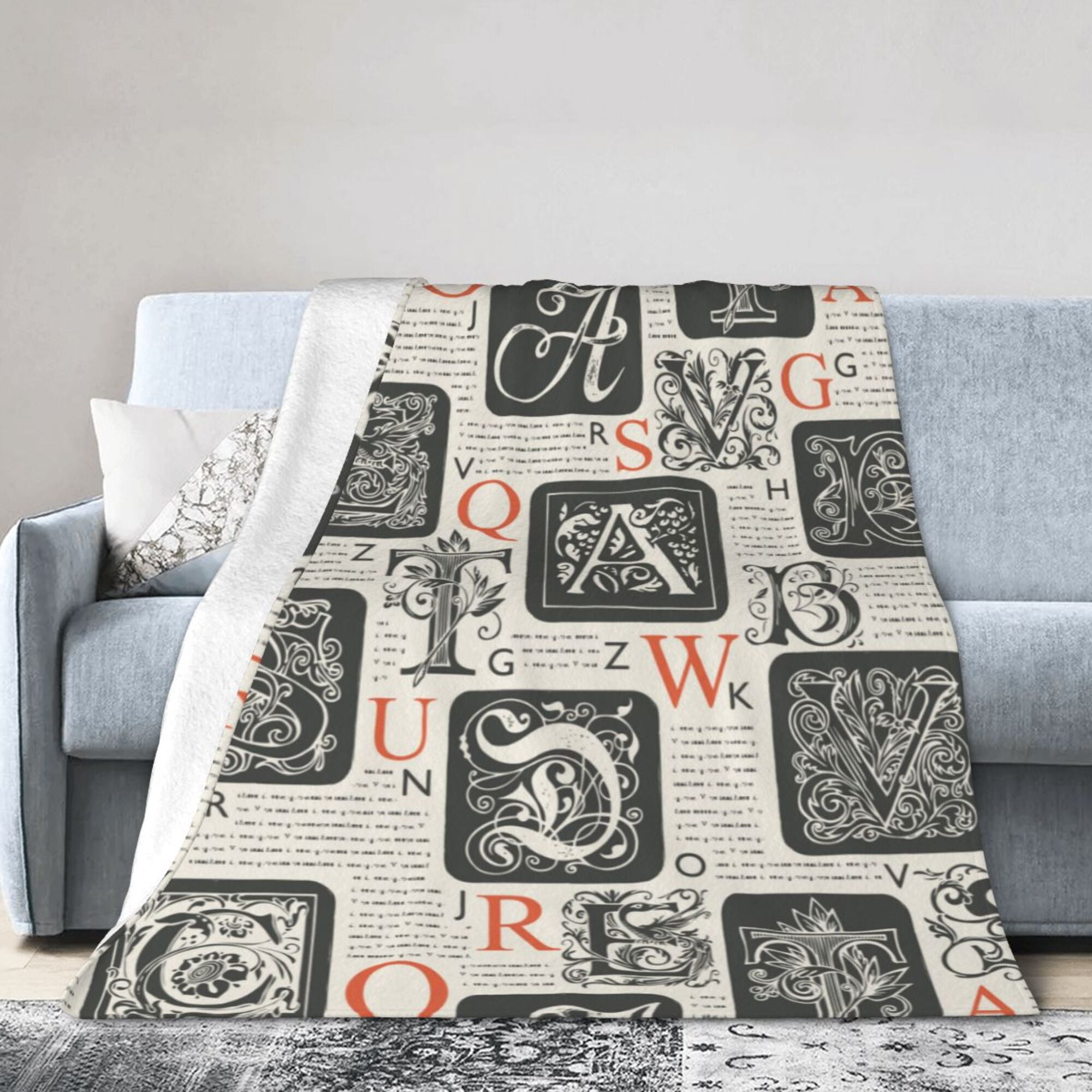 DouZhe Ultra-Soft Micro Fleece Lightweight Flannel Bed Blanket, Gothic ...