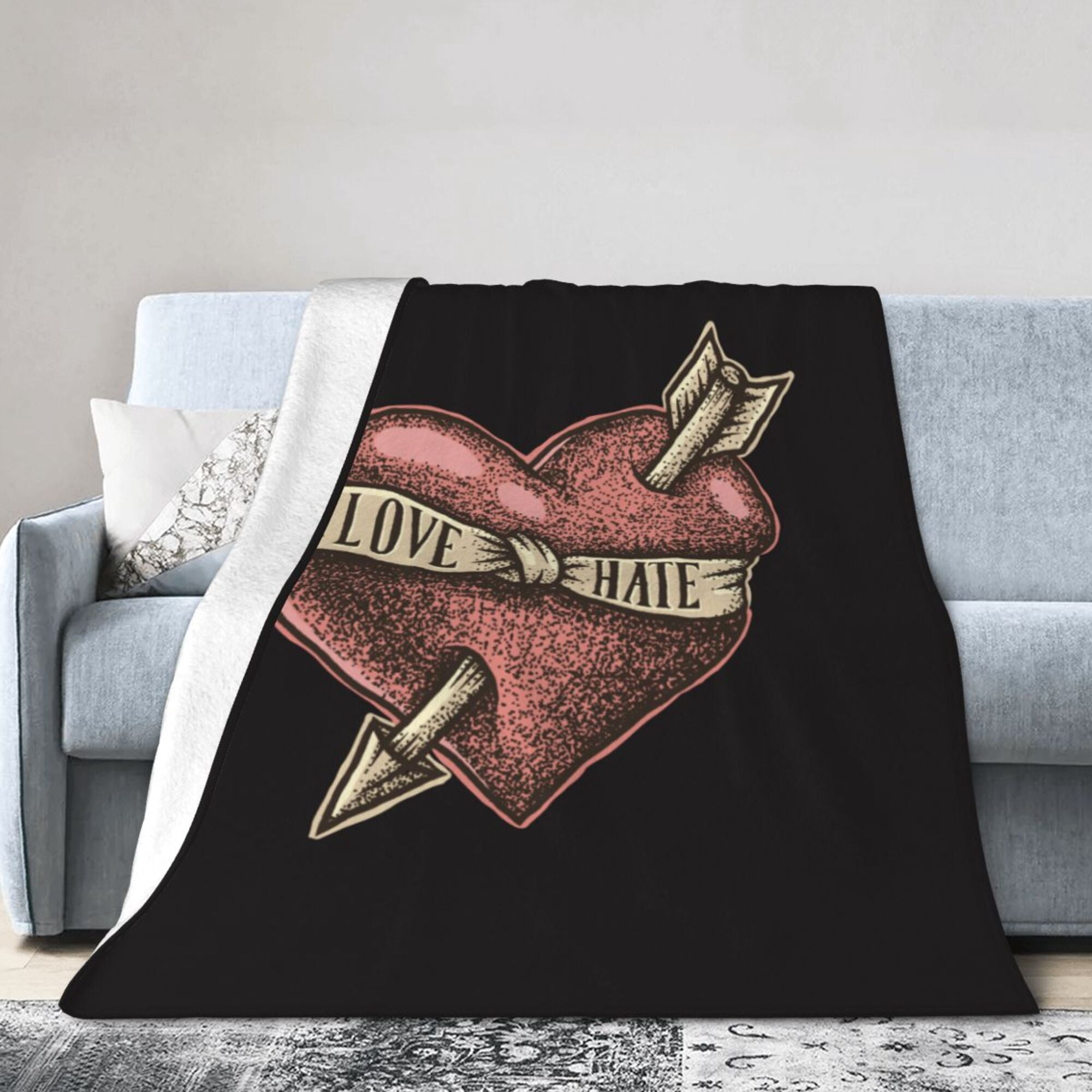 DouZhe Ultra-Soft Micro Fleece Lightweight Flannel Bed Blanket, Love ...