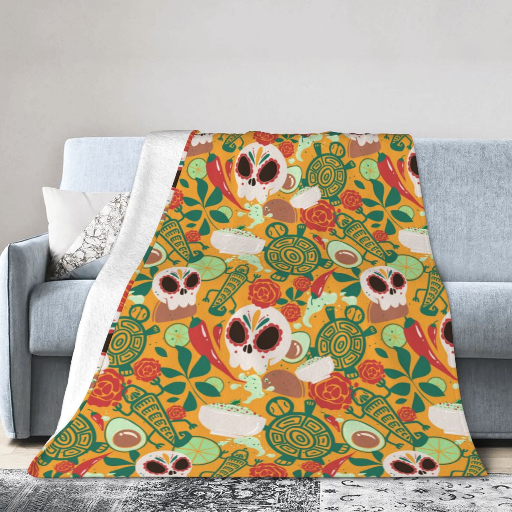 DouZhe Ultra-Soft Micro Fleece Lightweight Flannel Bed Blanket, Mexican ...