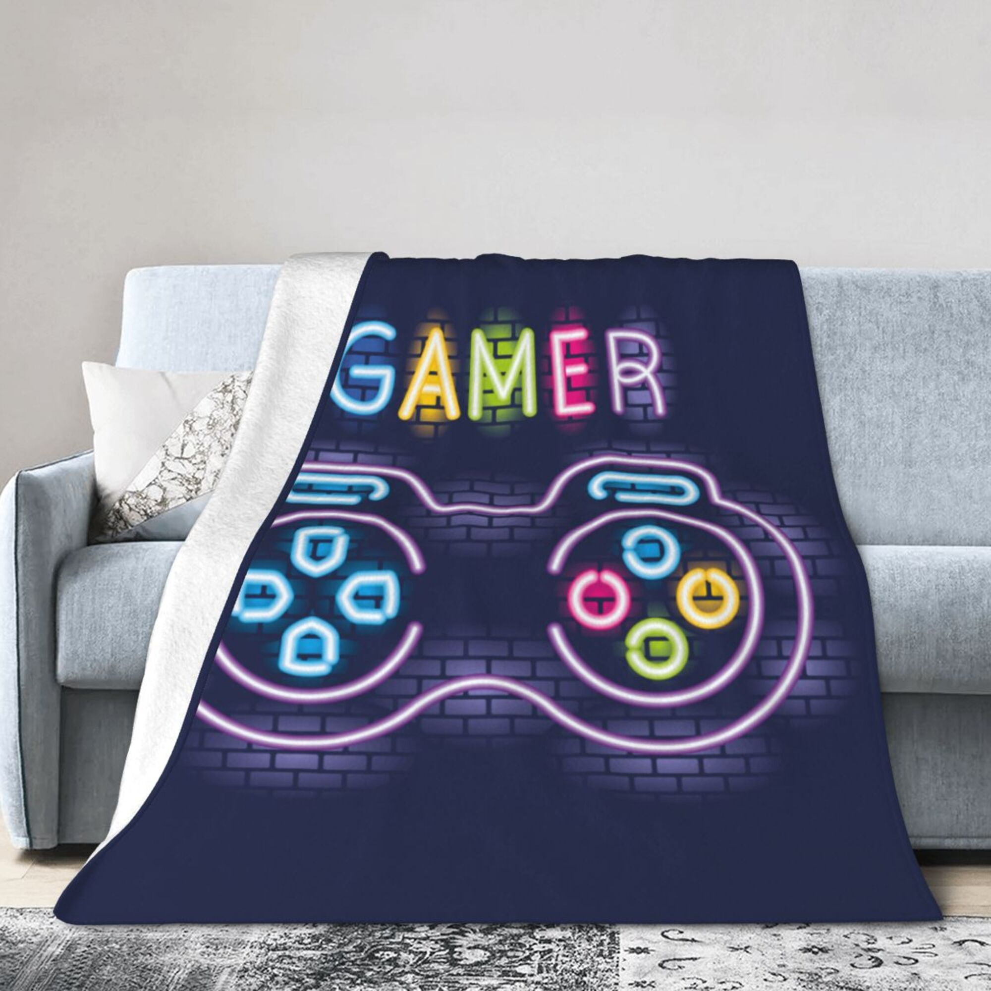 DouZhe Ultra-Soft Micro Fleece Lightweight Flannel Bed Blanket, Neon ...