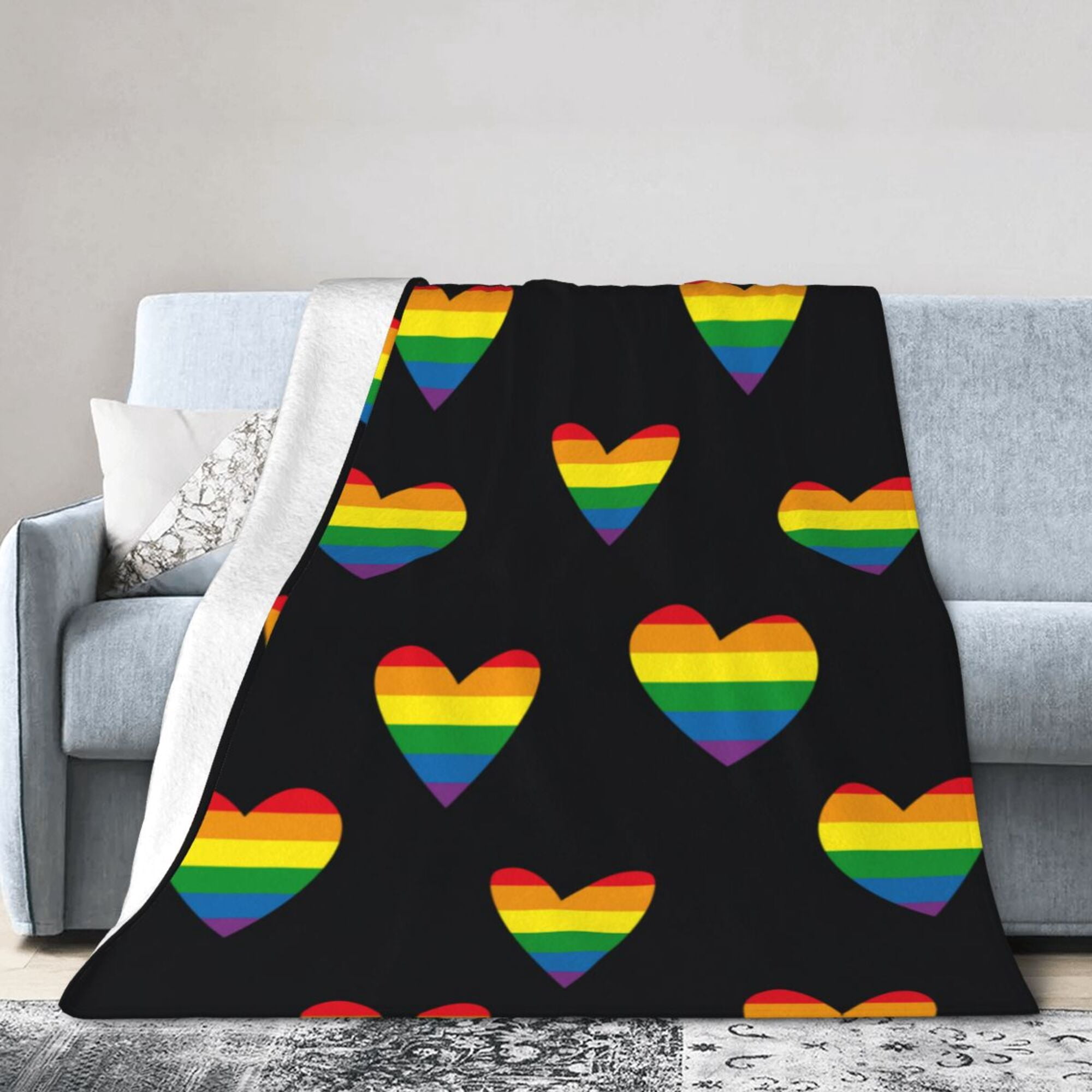 DouZhe Ultra-Soft Micro Fleece Lightweight Flannel Bed Blanket, Rainbow ...