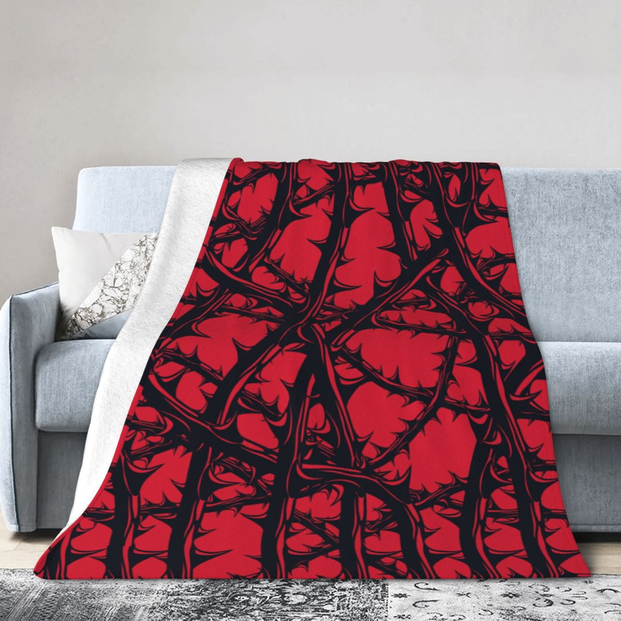 Douzhe Ultra Soft Micro Fleece Lightweight Flannel Bed Blanket Red