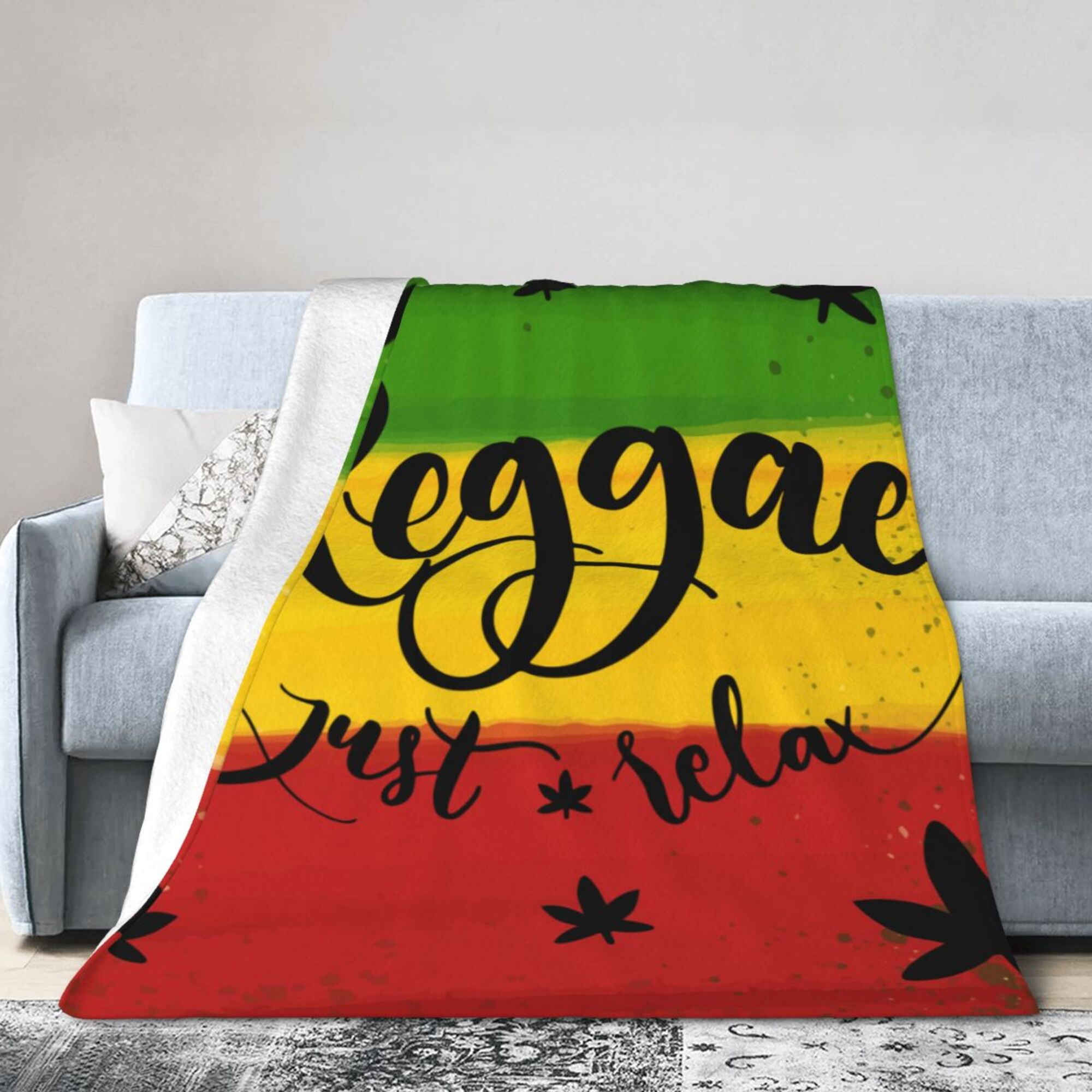 DouZhe Ultra-Soft Micro Fleece Lightweight Flannel Bed Blanket, Reggae ...