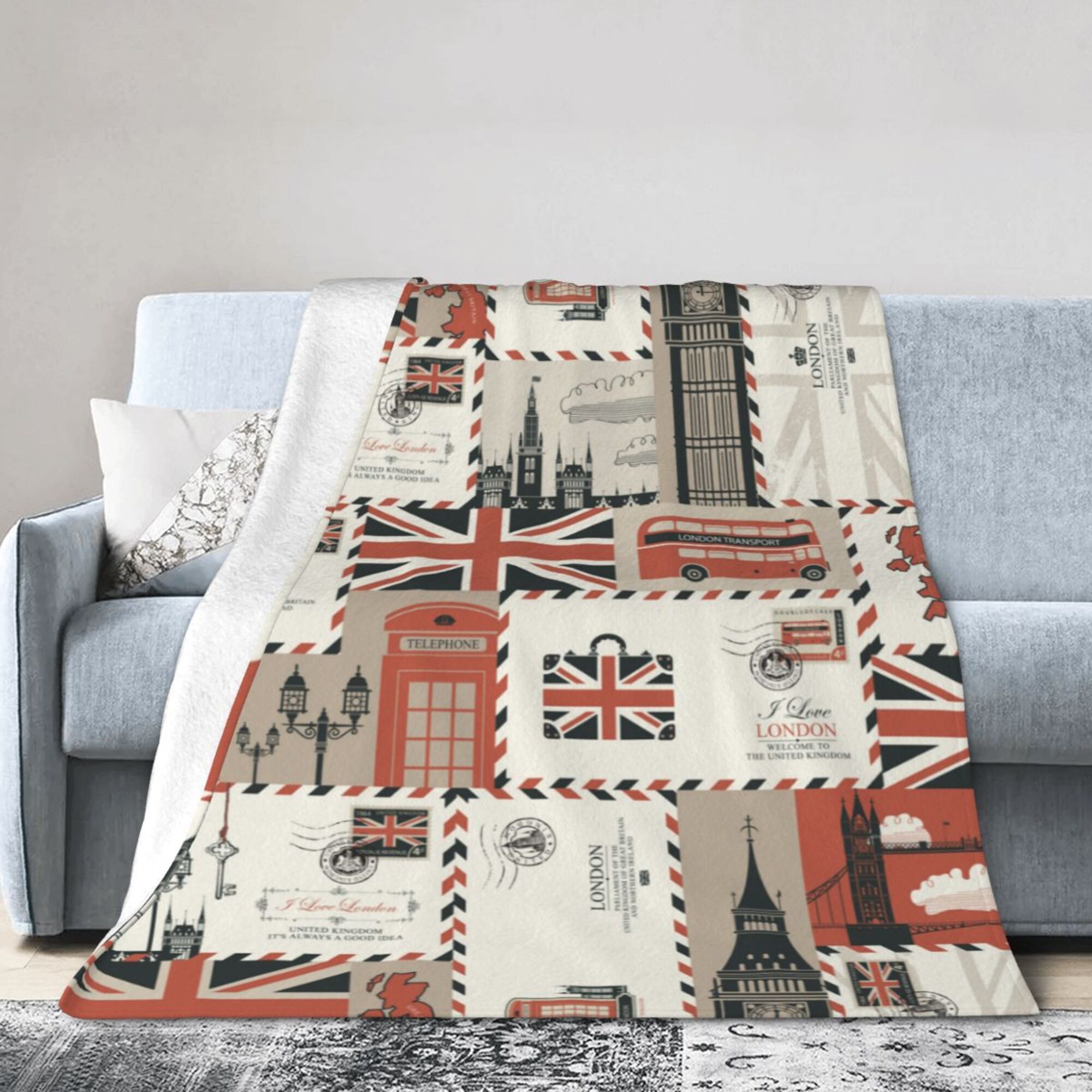 DouZhe Ultra-Soft Micro Fleece Lightweight Flannel Bed Blanket, Retro ...