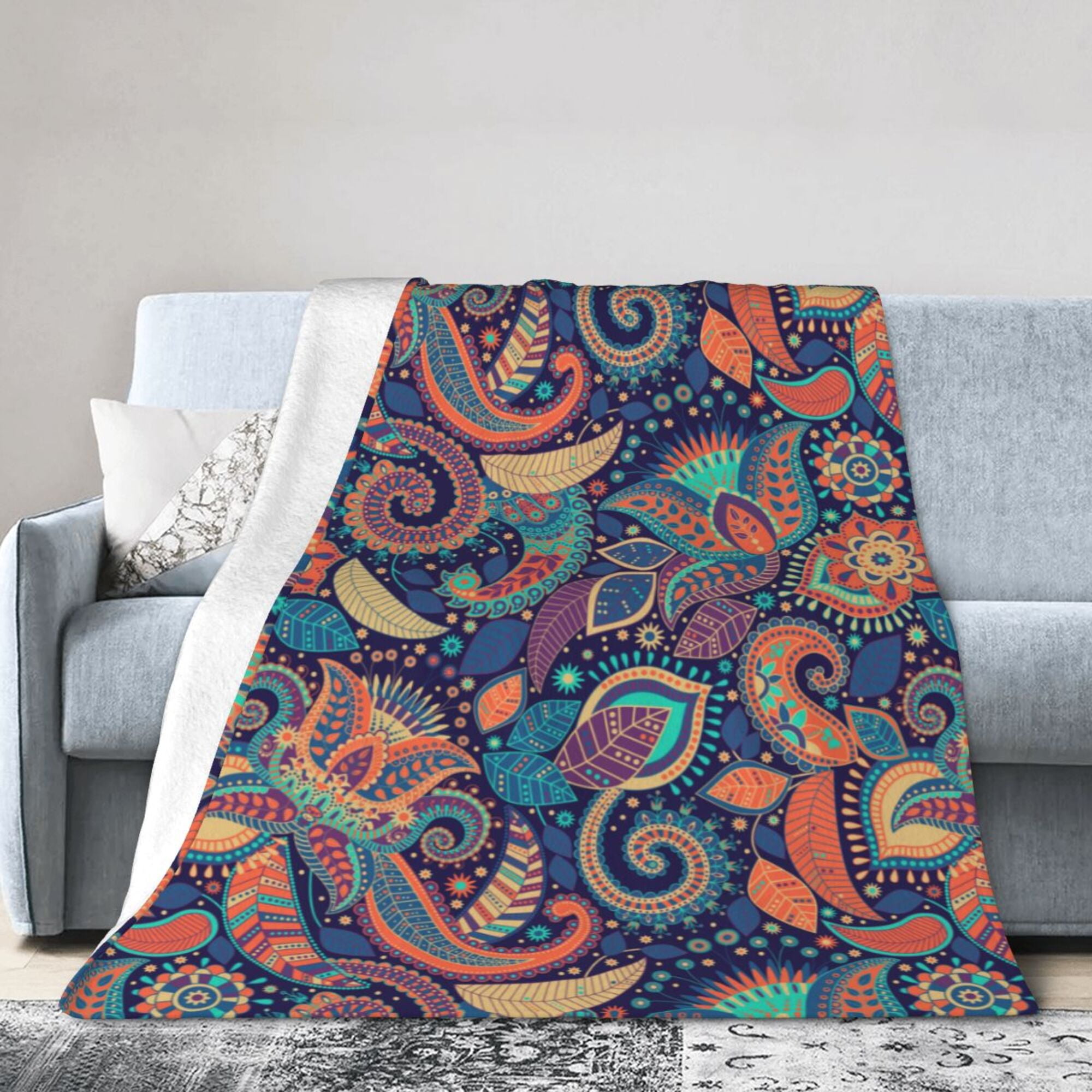 DouZhe Ultra-Soft Micro Fleece Lightweight Flannel Bed Blanket, Retro ...