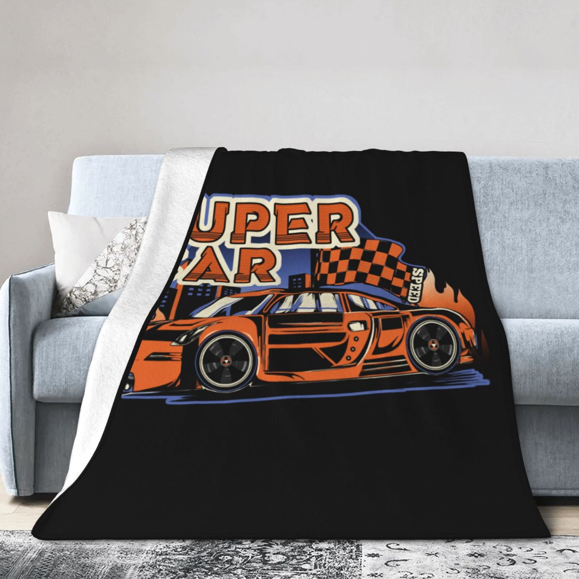 DouZhe Ultra-Soft Micro Fleece Lightweight Flannel Bed Blanket, Retro ...
