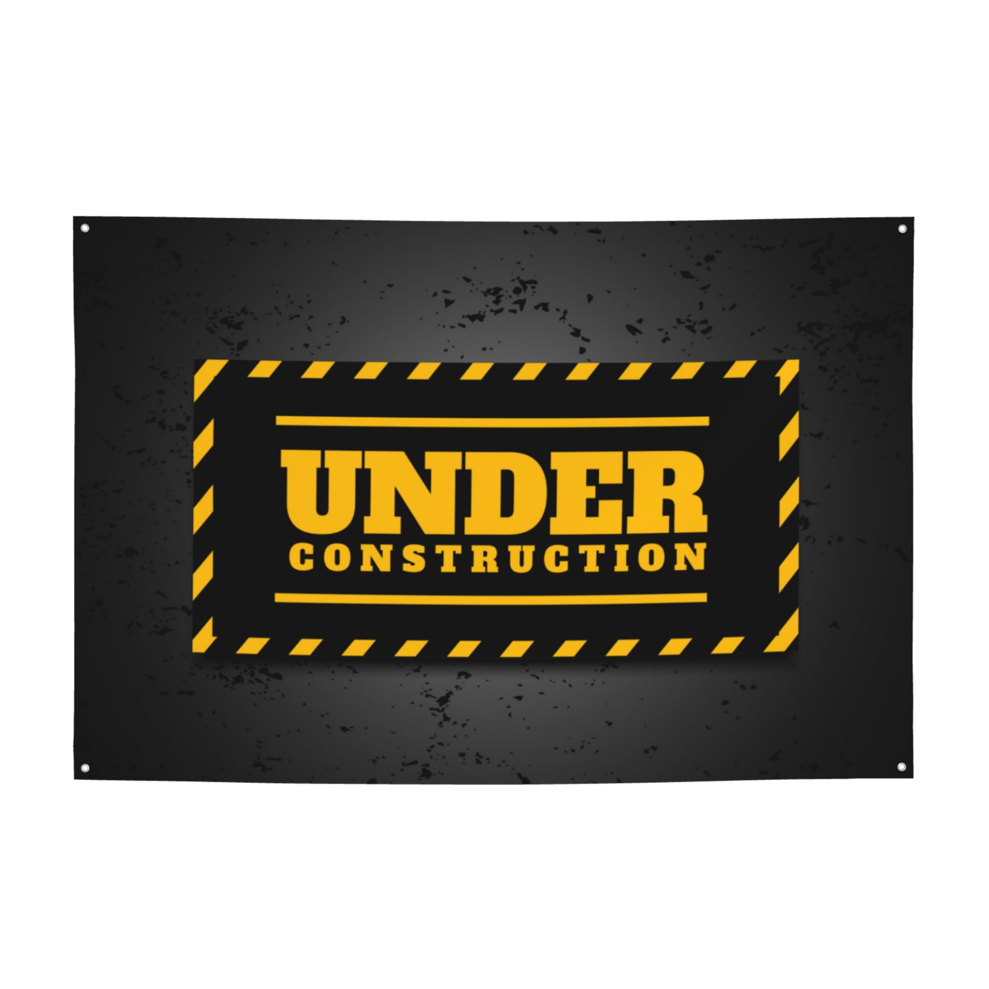 DouZhe Under Construction Yellow Stripes Sign Banner, Hanging Banners ...