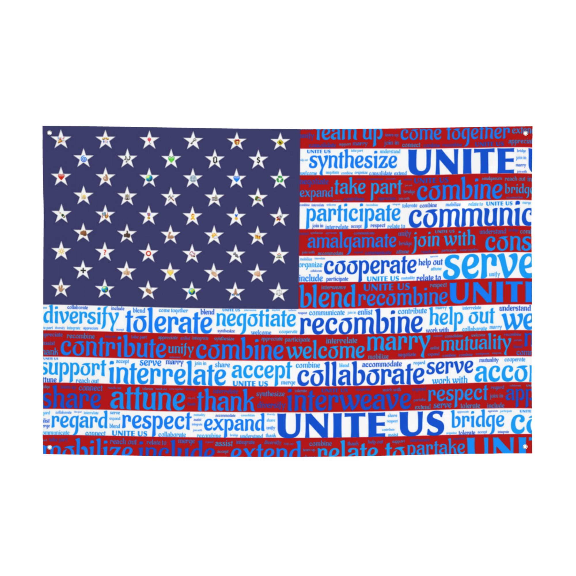 DouZhe Us Flag Handshake Sign Banner, Unity Community Union Hanging ...