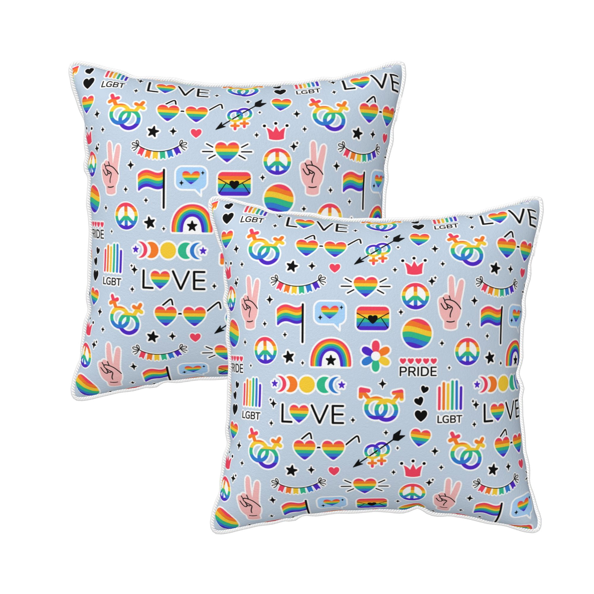 DouZhe Velvet Decorative Throw Pillow Covers Set of 2, Soft Square ...