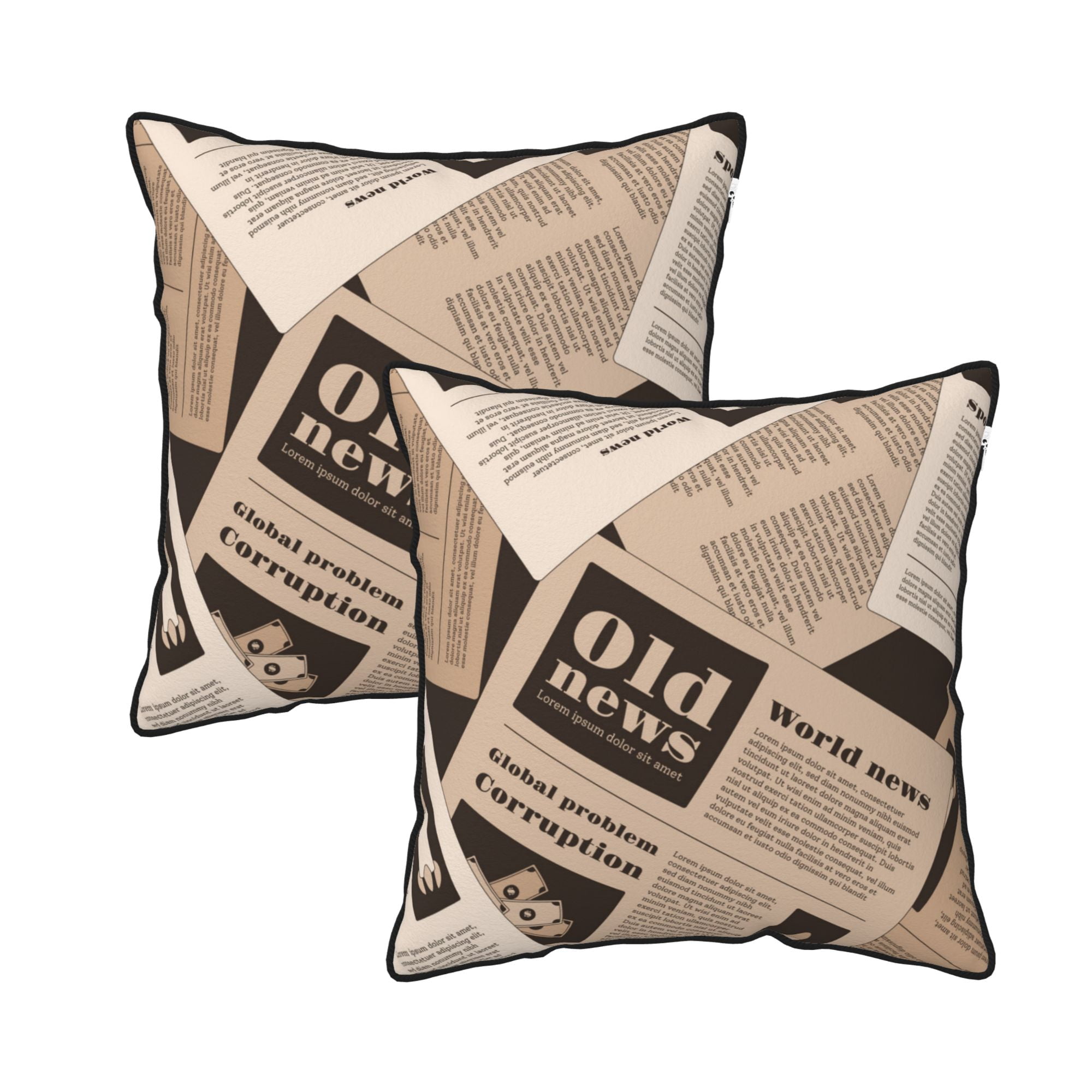 DouZhe Velvet Decorative Throw Pillow Covers Set of 2, Soft Square ...