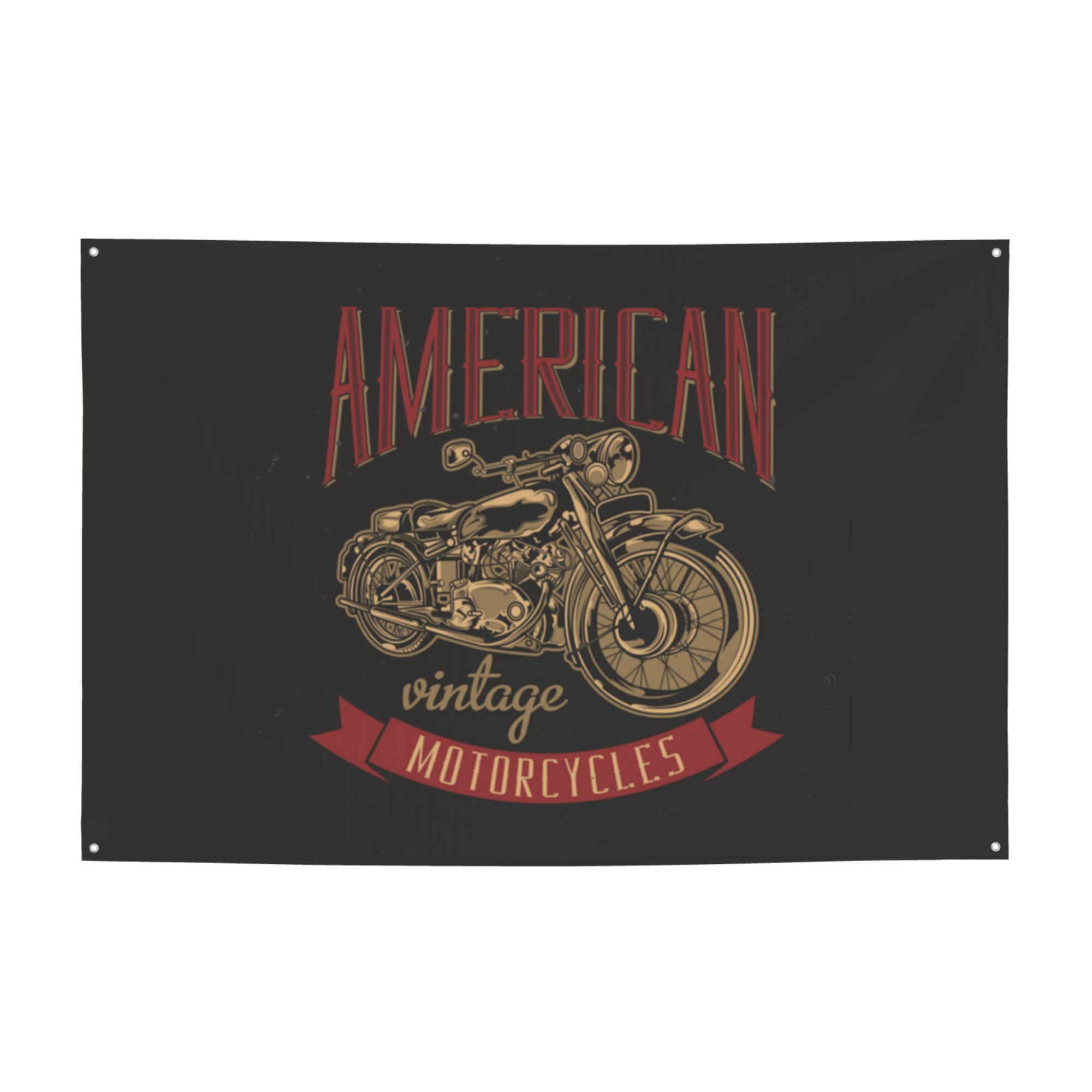 DouZhe Vintage Classic American Motorcycle Sign Banner, Hanging Banners ...