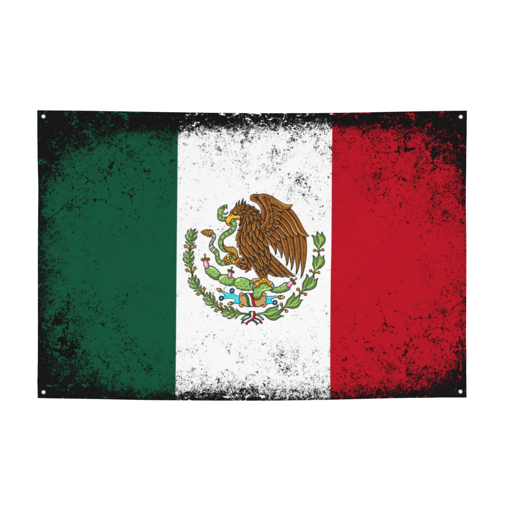 DouZhe Vintage Mexico Flag Sign Banner, Hanging Banners Backdrop ...