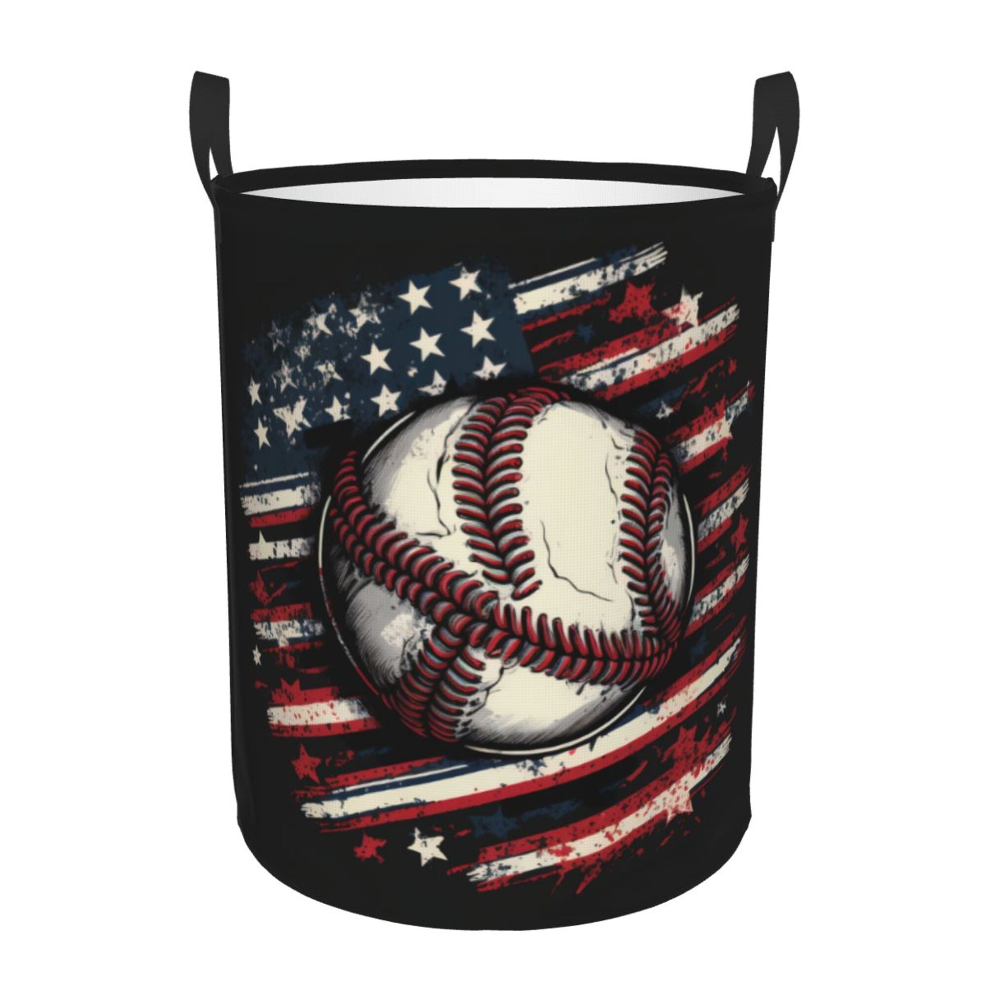 DouZhe Waterproof Collapsible Large Laundry Baskets, American Baseball ...
