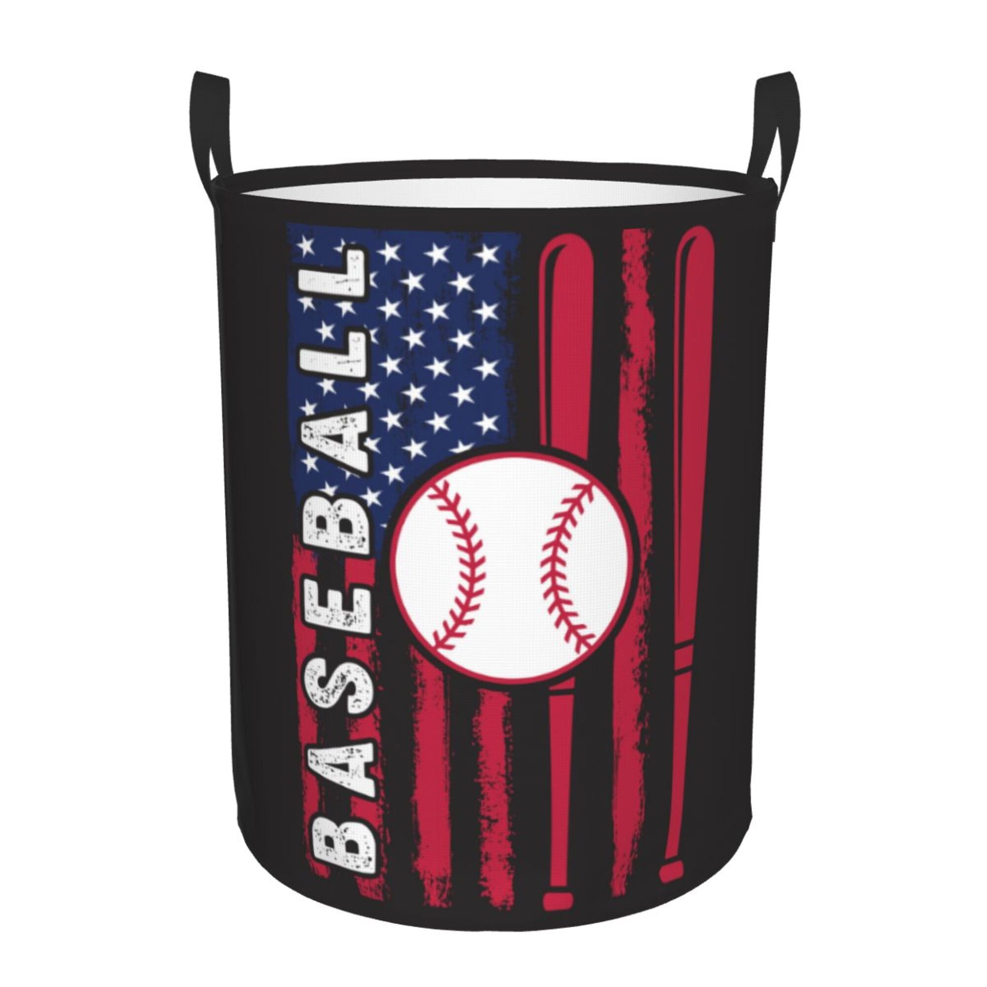 DouZhe Waterproof Collapsible Large Laundry Baskets, Baseball Usa Flag ...