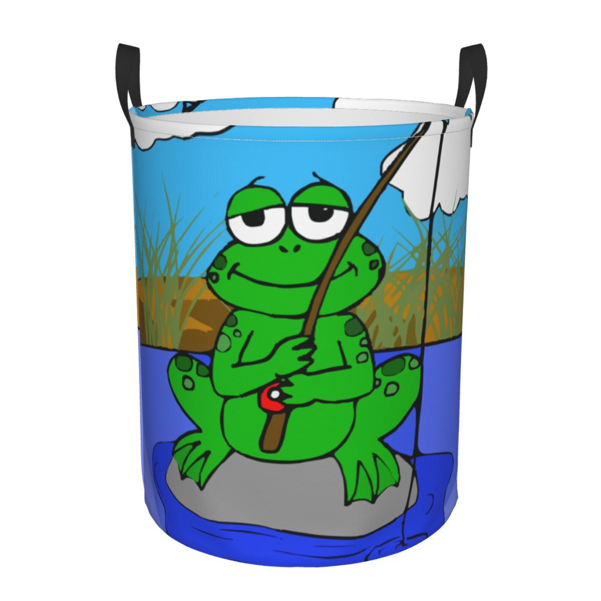 DouZhe Waterproof Collapsible Large Laundry Baskets, Cartoon Fishing ...