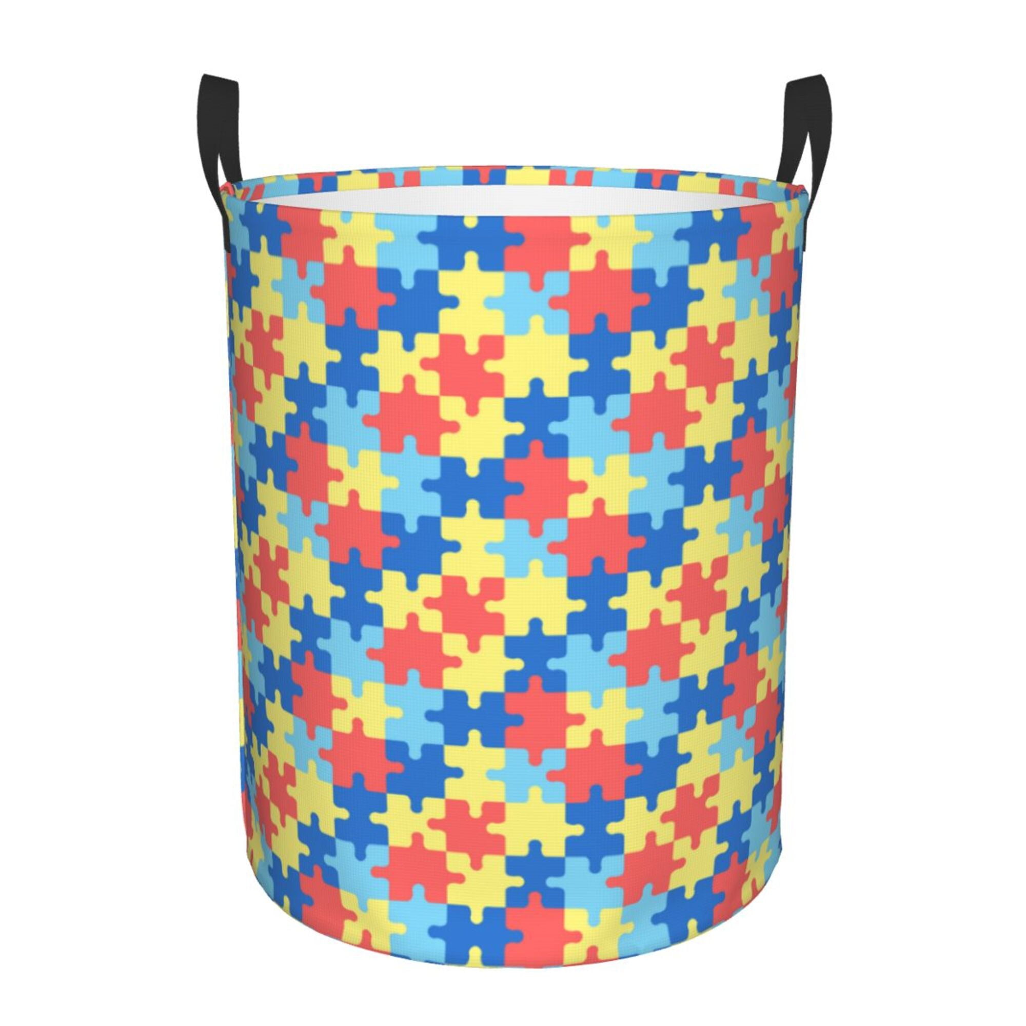 DouZhe Waterproof Collapsible Large Laundry Baskets, Colorful Autism ...