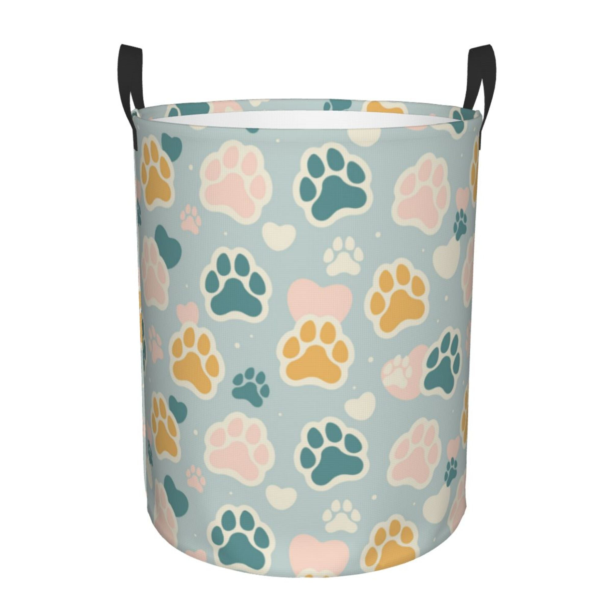 DouZhe Waterproof Collapsible Large Laundry Baskets, Pet Paw Prints ...