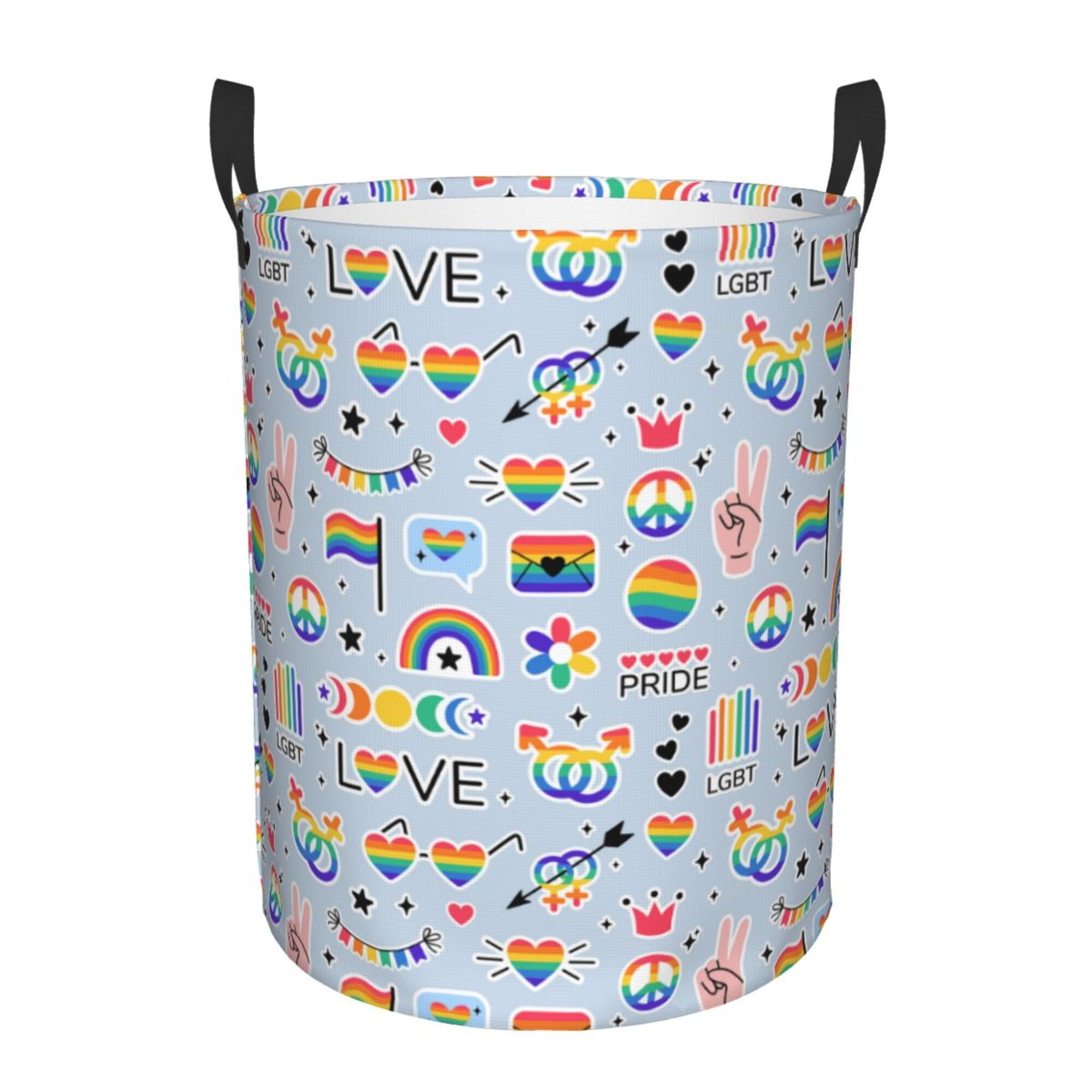 DouZhe Waterproof Collapsible Large Laundry Baskets, Rainbow Lgbt Pride ...