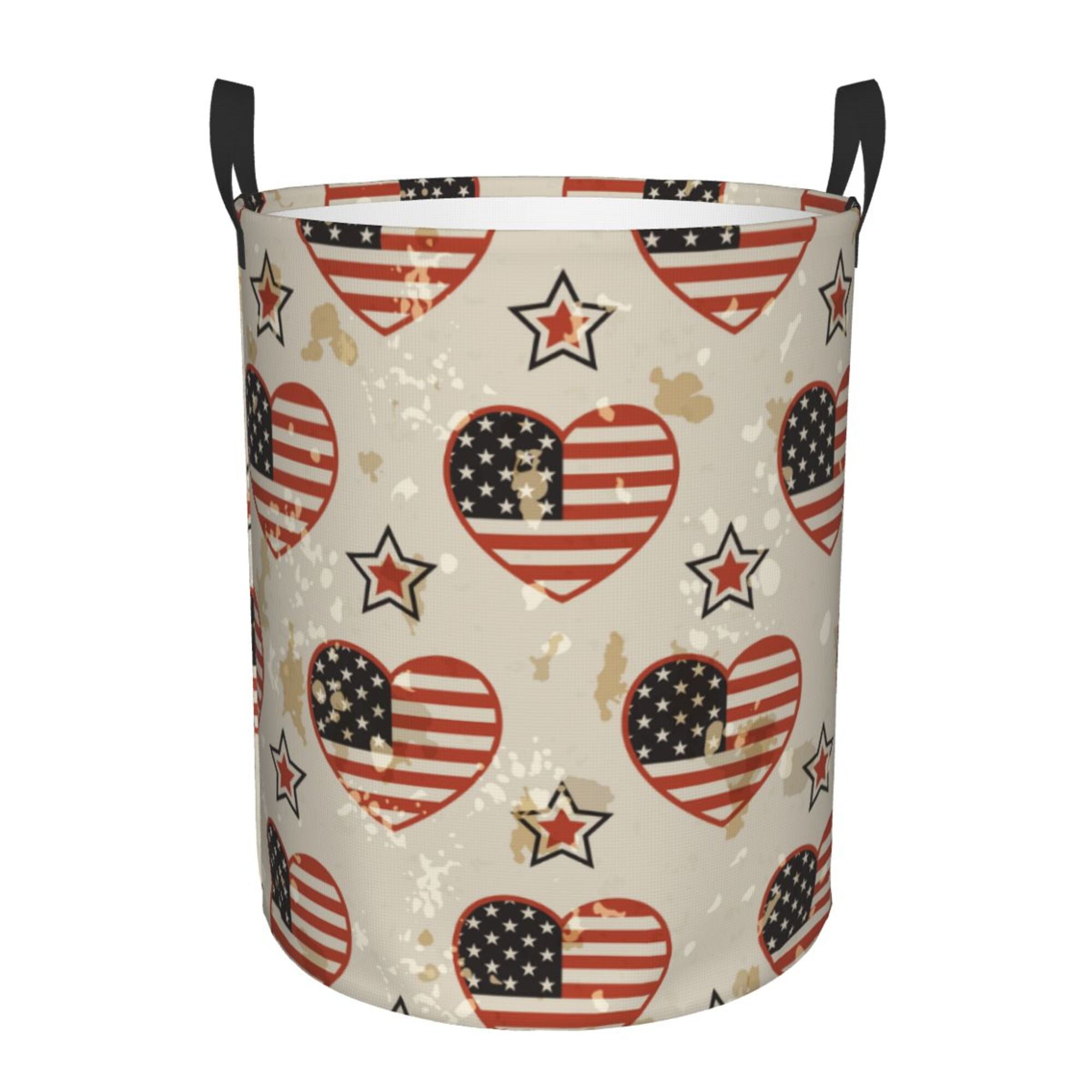 DouZhe Waterproof Collapsible Large Laundry Baskets, Retro Usa Flag and ...
