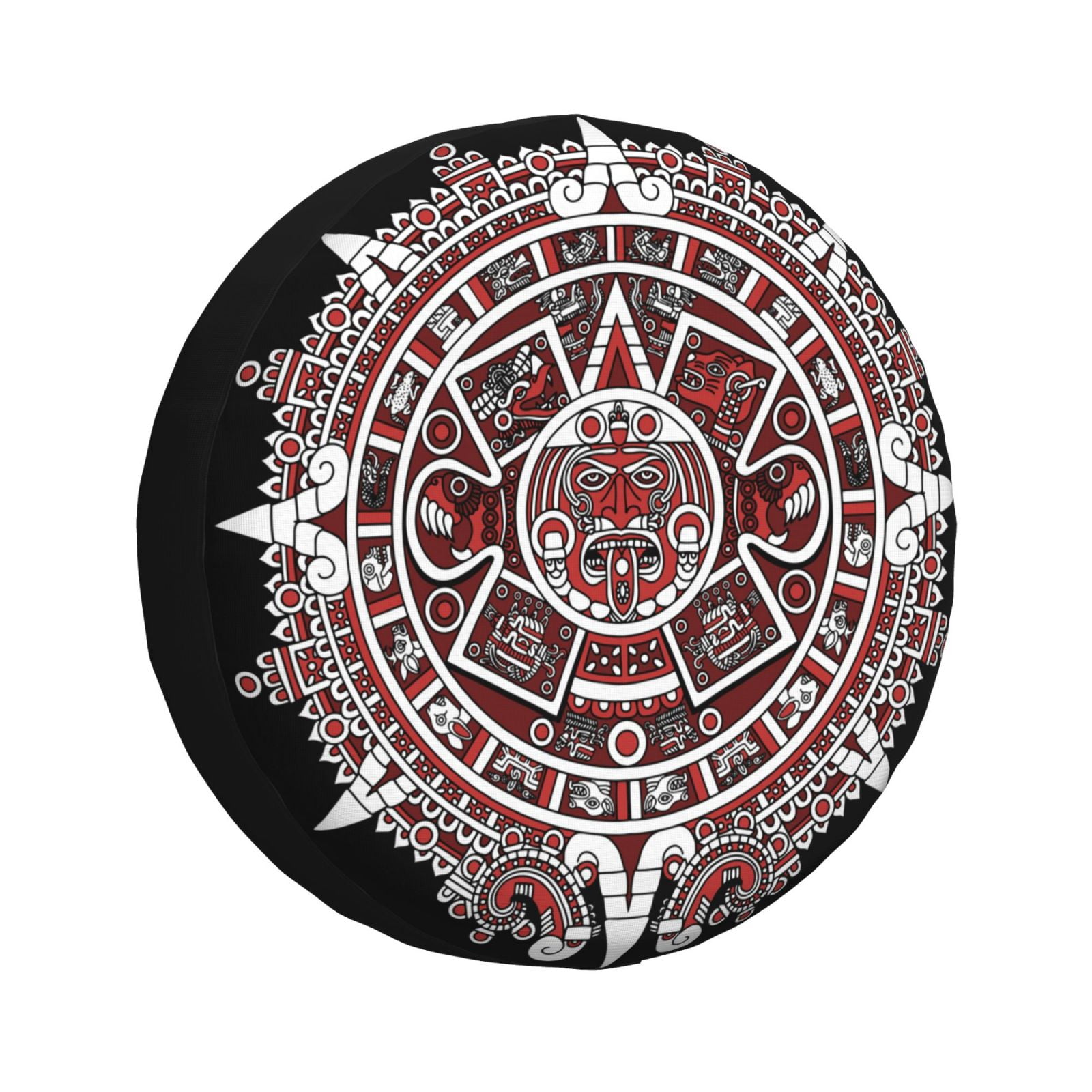 DouZhe Waterproof Spare Tire Cover, Aztec Mayan Calendar Red Prints ...