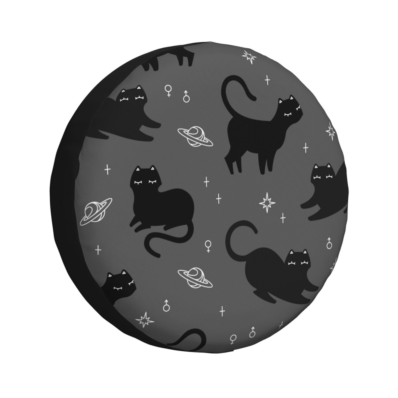 DouZhe Waterproof Spare Tire Cover, Boho Black Cats Cosmic Sky Prints ...