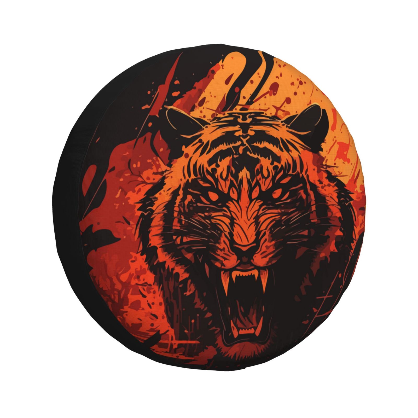 DouZhe Waterproof Spare Tire Cover, Cartoon Angry Orange Tiger Prints ...