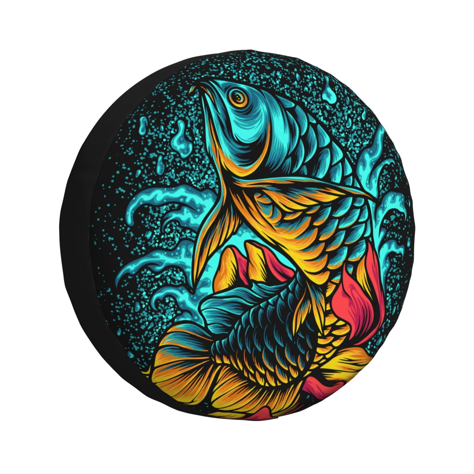 DouZhe Waterproof Spare Tire Cover, Cartoon Golden Arowana Fish Prints ...