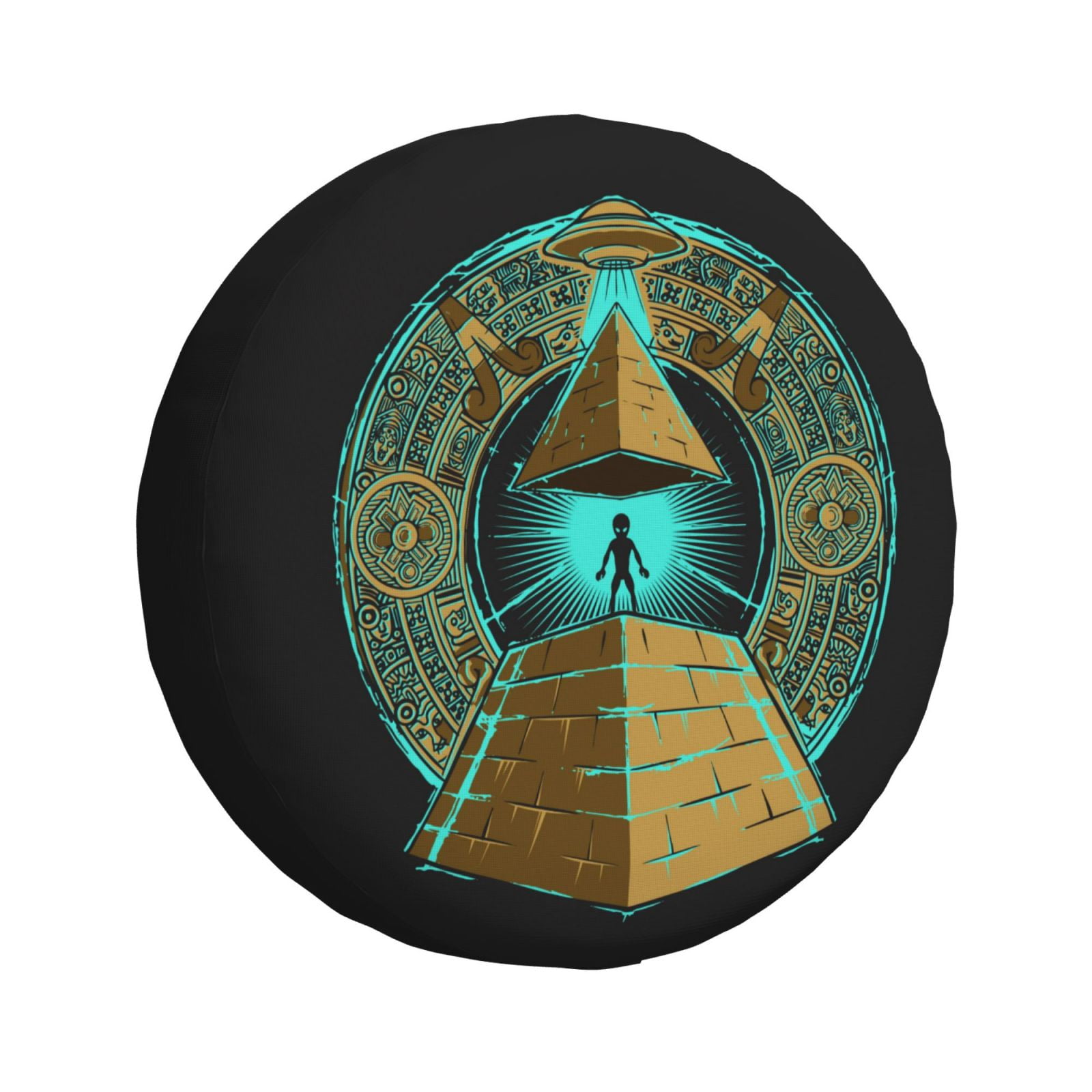 DouZhe Waterproof Spare Tire Cover, Cartoon Pyramid Ufo Alien Prints ...
