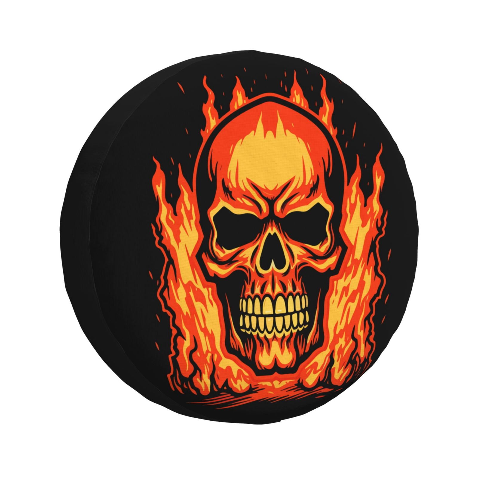 DouZhe Waterproof Spare Tire Cover, Devil Skull Fire Flames Prints ...