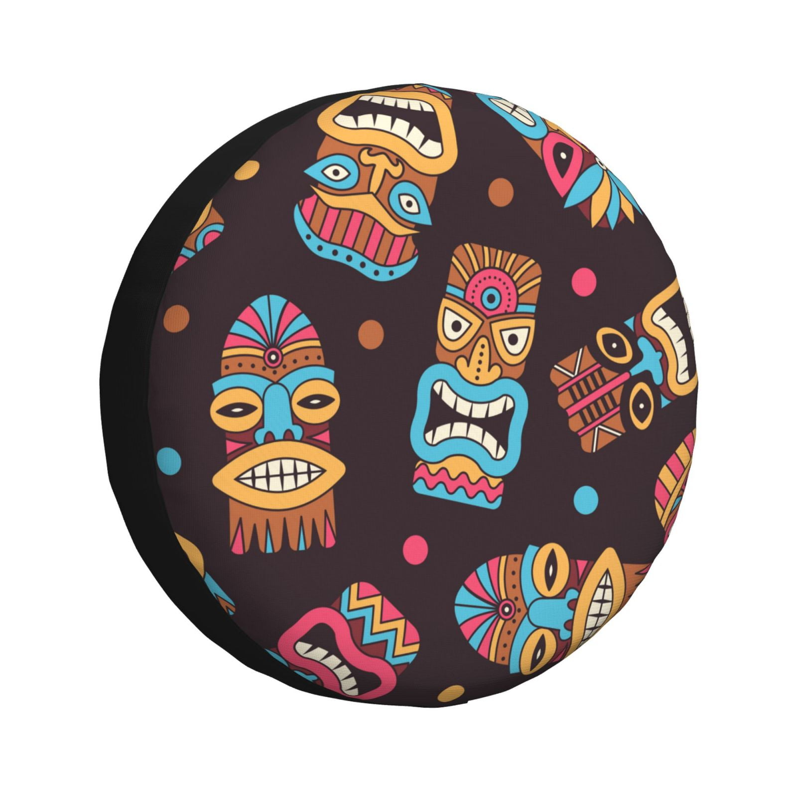 DouZhe Waterproof Spare Tire Cover, Exotic Tribal Style Tiki Masks ...