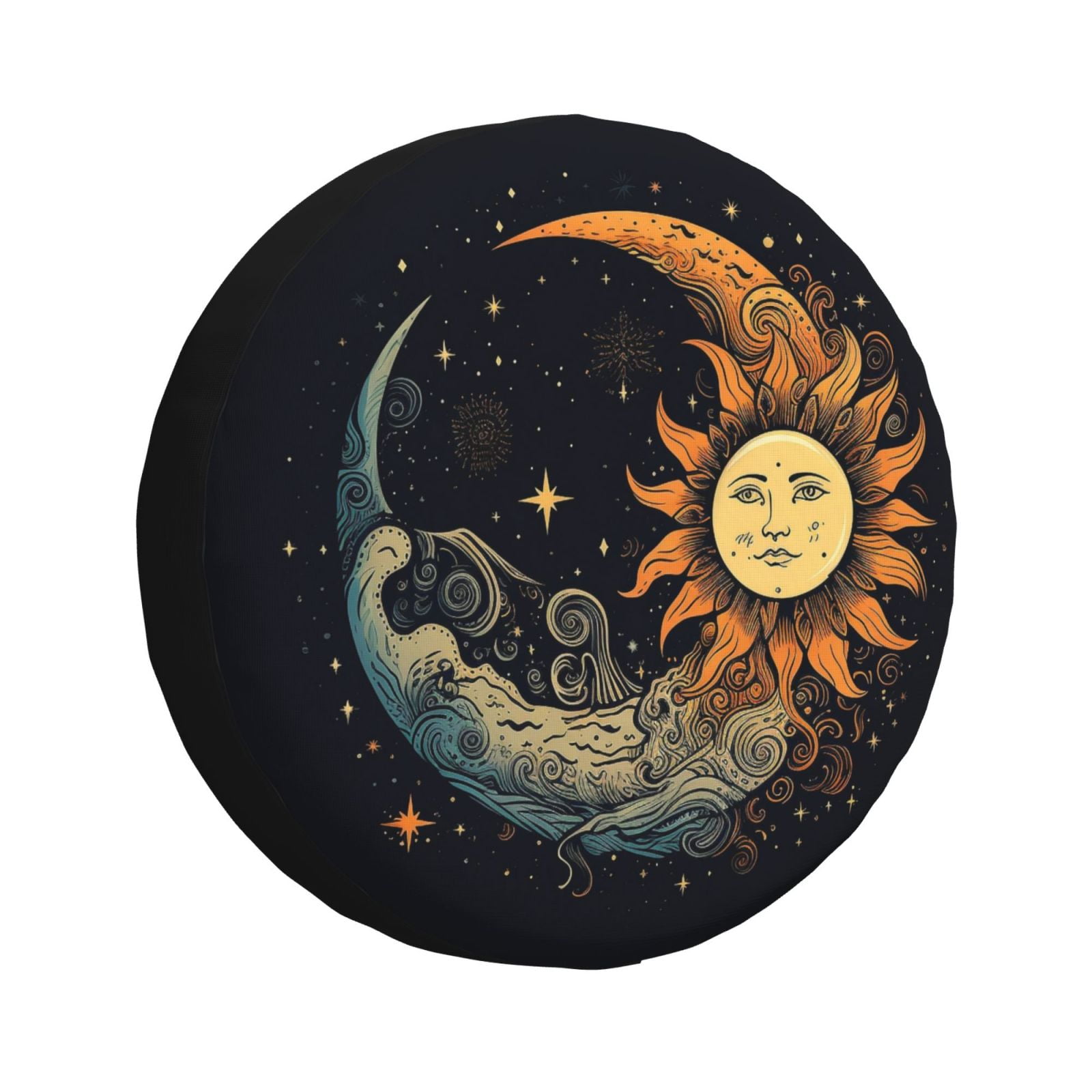 DouZhe Waterproof Spare Tire Cover, Fantasy Moon Sun Face Prints ...