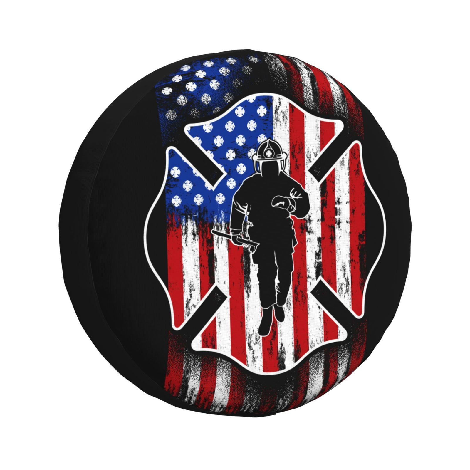 DouZhe Waterproof Spare Tire Cover, Firefighter American Flag Prints ...