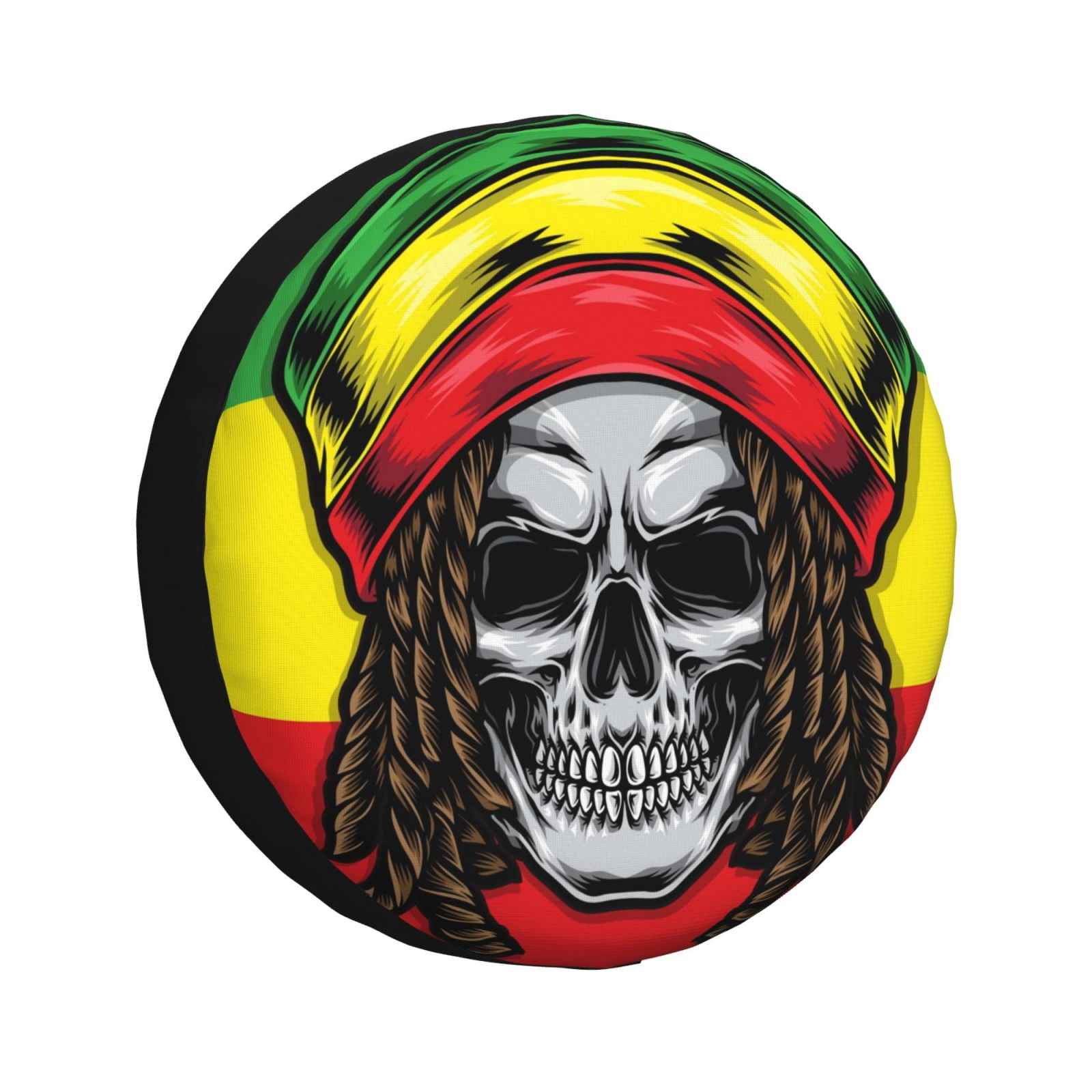 DouZhe Waterproof Spare Tire Cover, Funny Reggae Skull Rasta Prints ...