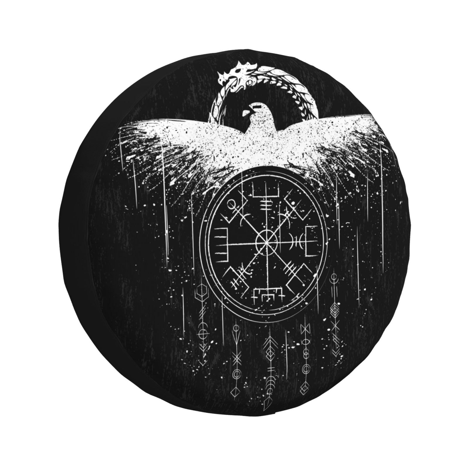 DouZhe Waterproof Spare Tire Cover, Gothic Bird Viking Runes Prints ...