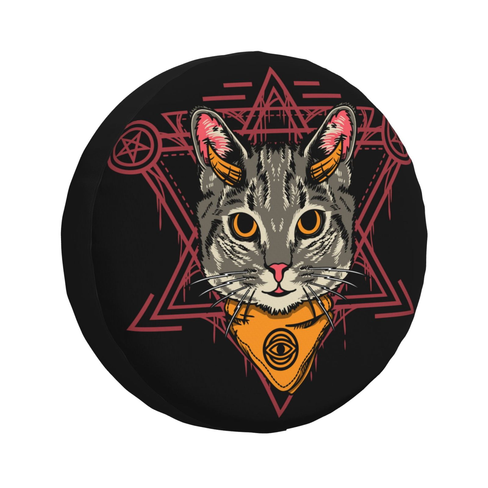 DouZhe Waterproof Spare Tire Cover, Gothic Cartoon Devil Cat Prints ...