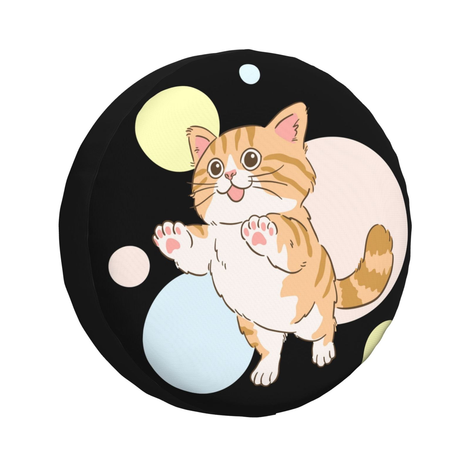 DouZhe Waterproof Spare Tire Cover, Happy Tabby Cat Prints Adjustable ...