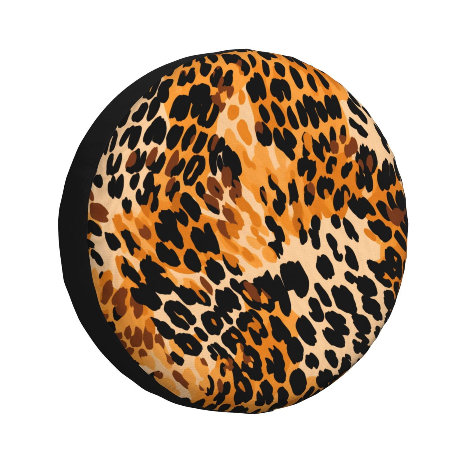 DouZhe Waterproof Spare Tire Cover, Leopard Print Black Orange Prints ...