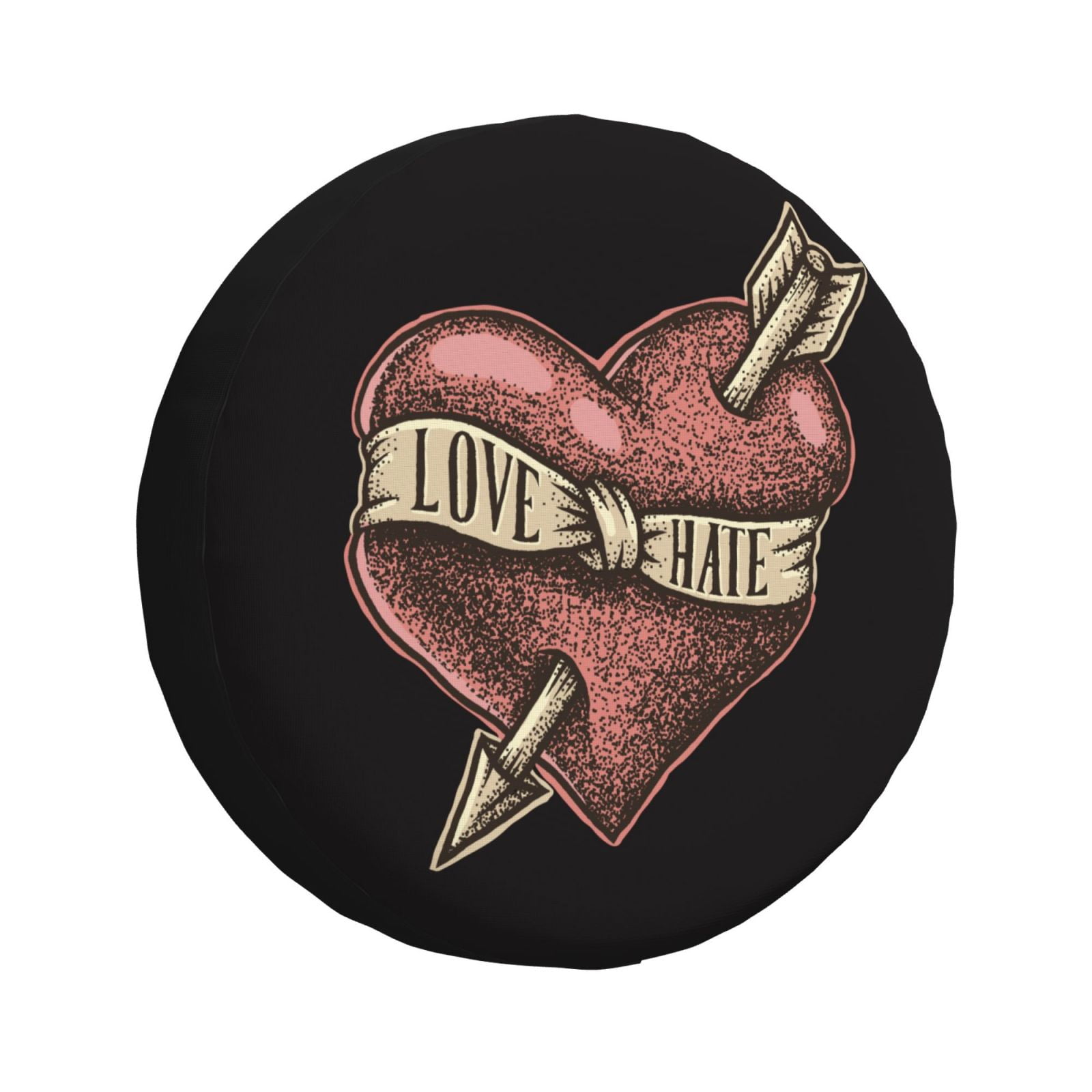 DouZhe Waterproof Spare Tire Cover, Love Heart with Arrow Prints ...