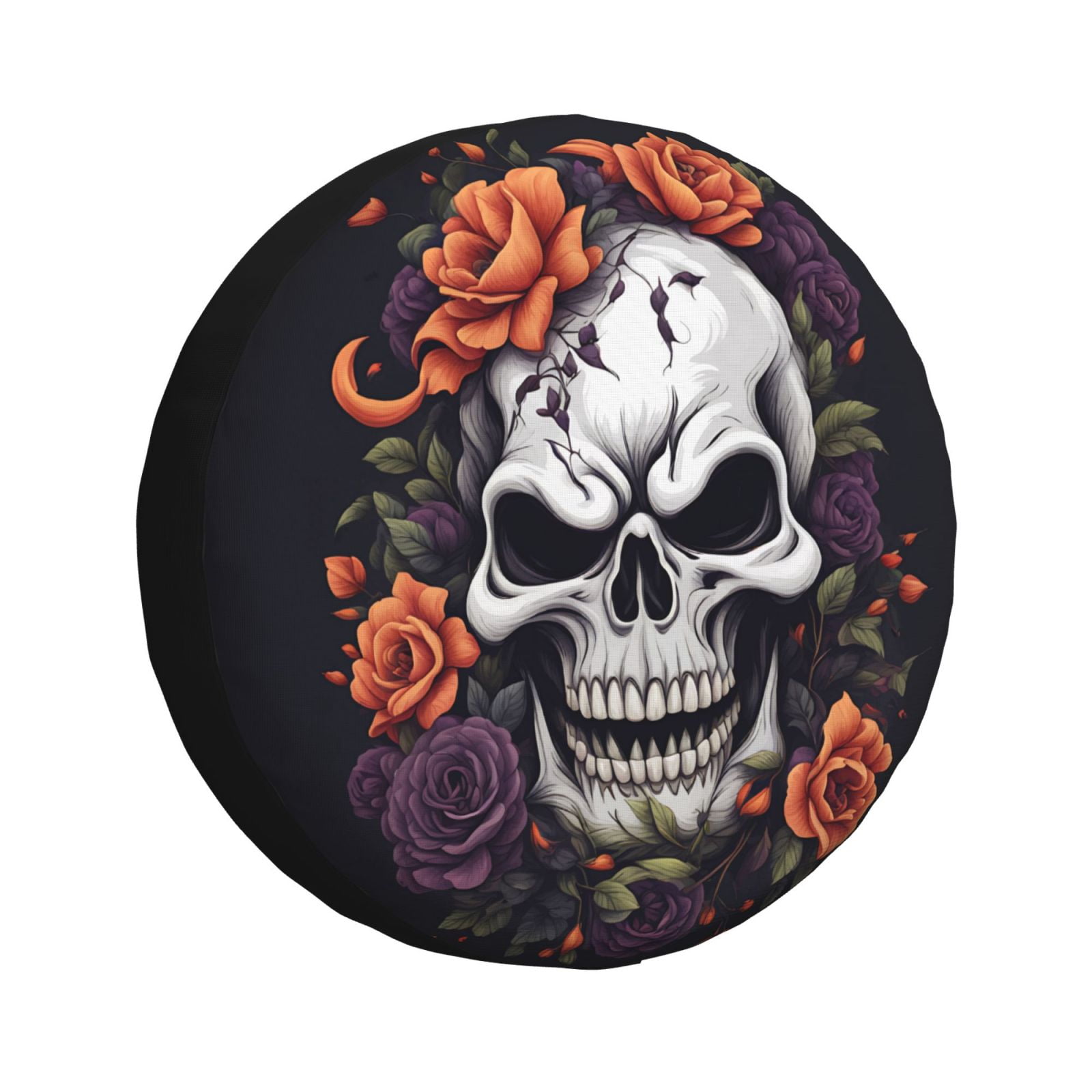 Douzhe Waterproof Spare Tire Cover Mexican Grunge Skull Roses Prints
