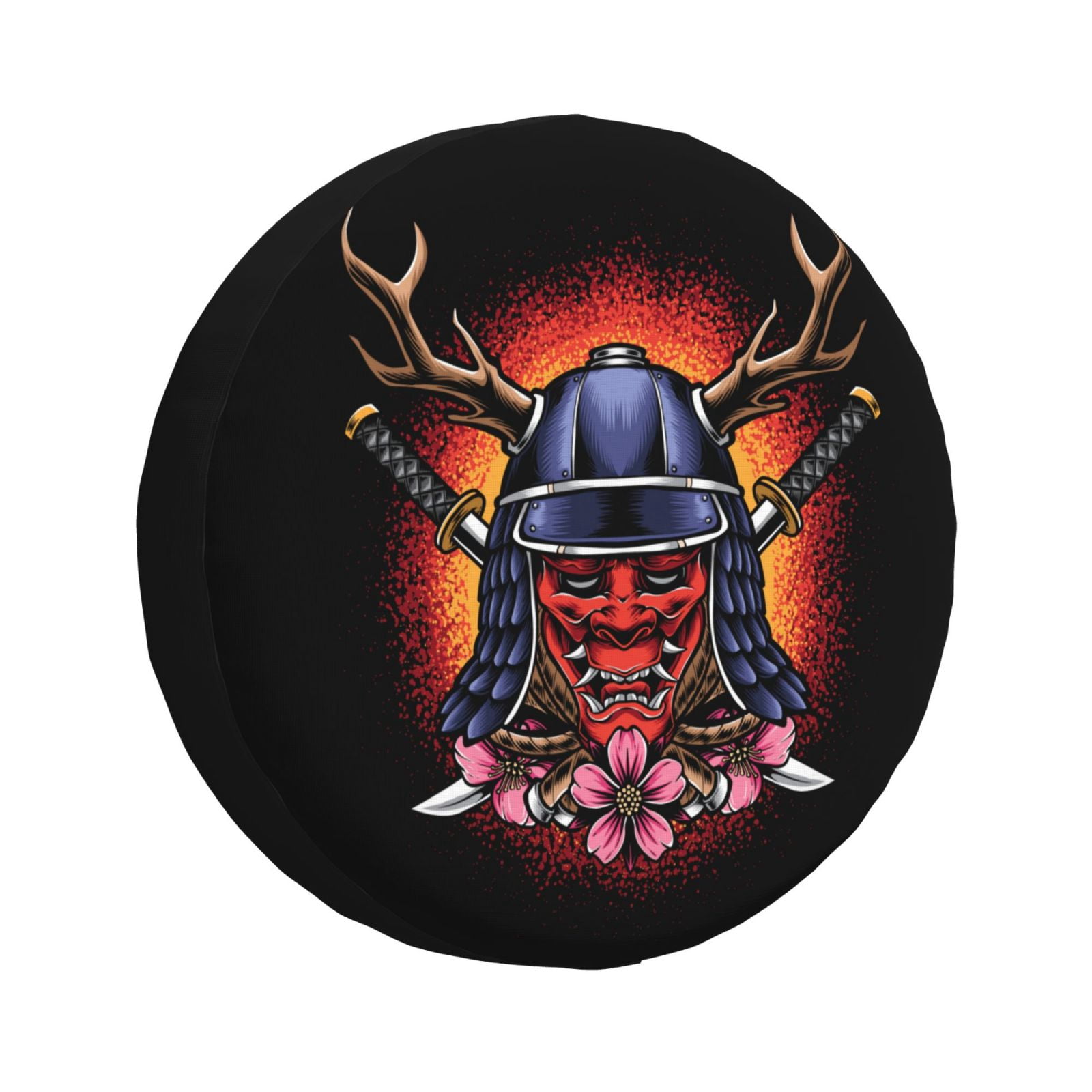 DouZhe Waterproof Spare Tire Cover, Oni Mask Samurai Prints Adjustable ...