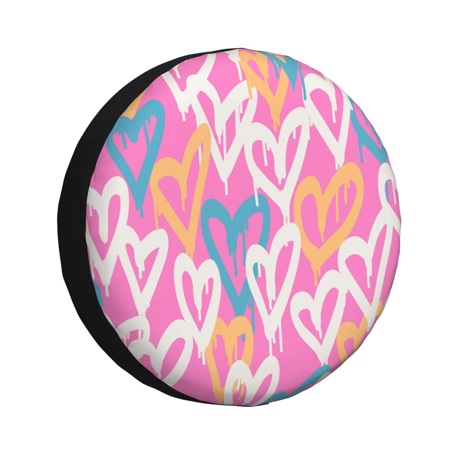 DouZhe Waterproof Spare Tire Cover, Pink Street Hearts Graffiti Prints ...