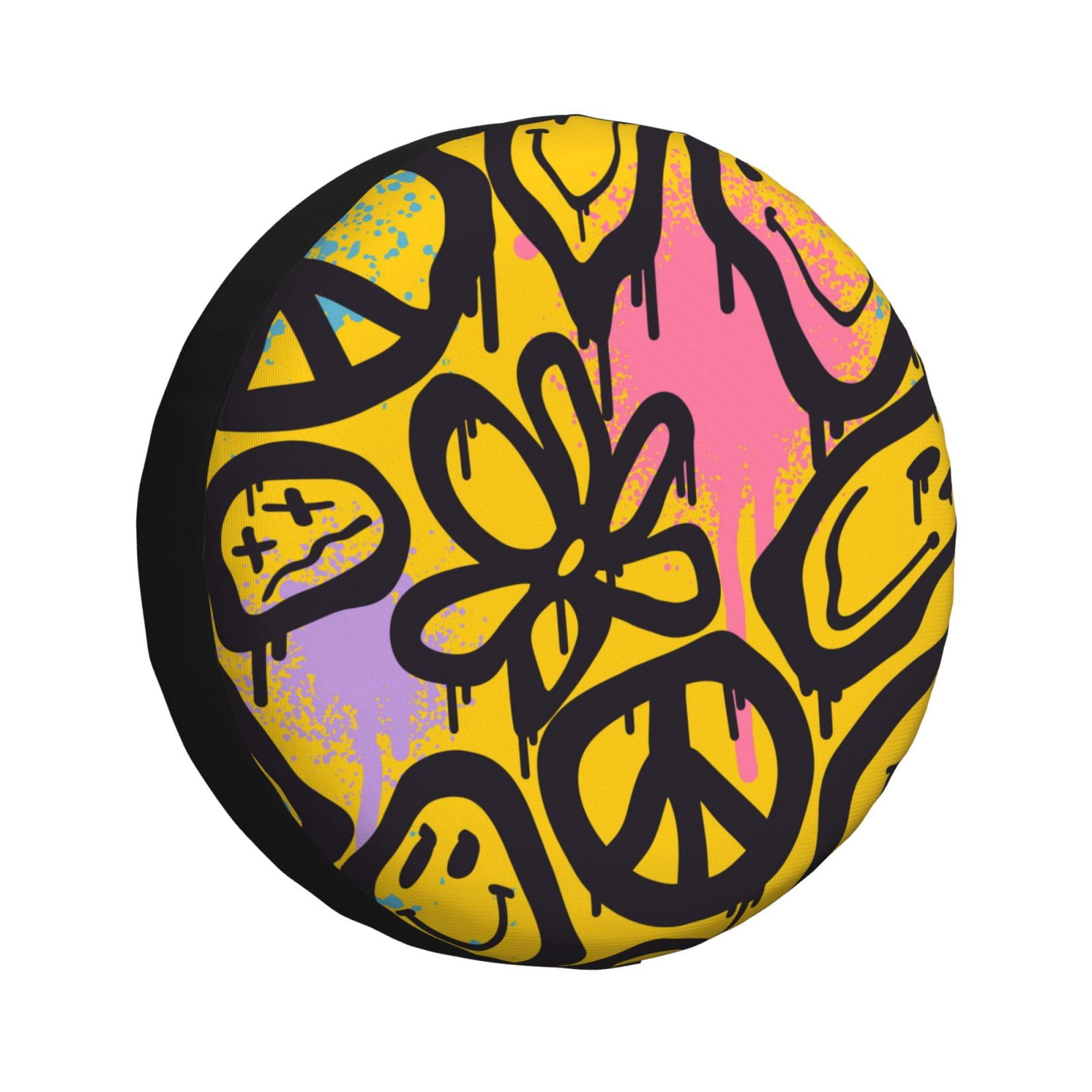 DouZhe Waterproof Spare Tire Cover, Psychedelic Hippie Smile Graffiti ...