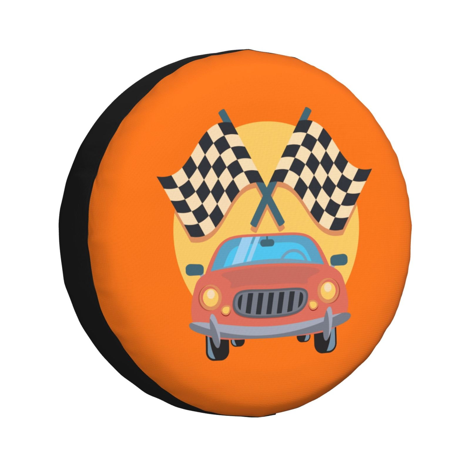 DouZhe Waterproof Spare Tire Cover, Race Car Flag Prints Adjustable ...
