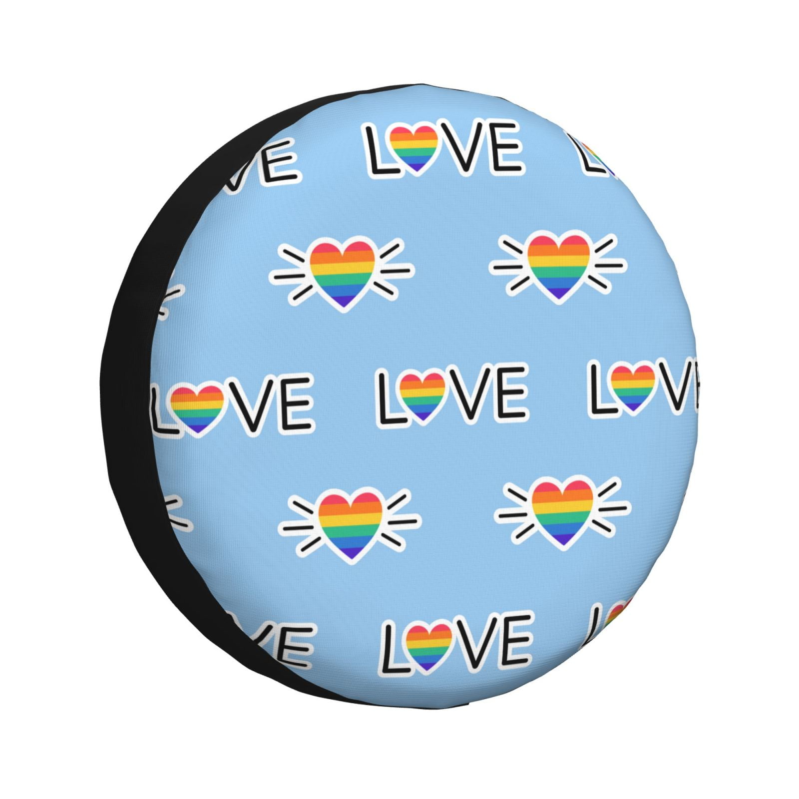 DouZhe Waterproof Spare Tire Cover, Rainbow LGBT Heart and Love Prints ...