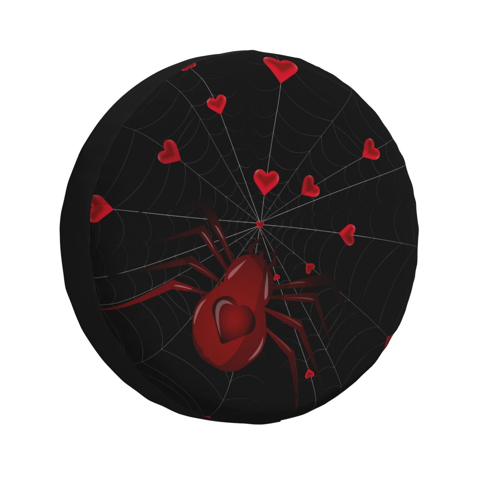 DouZhe Waterproof Spare Tire Cover, Red Hearts Spider Web Prints ...