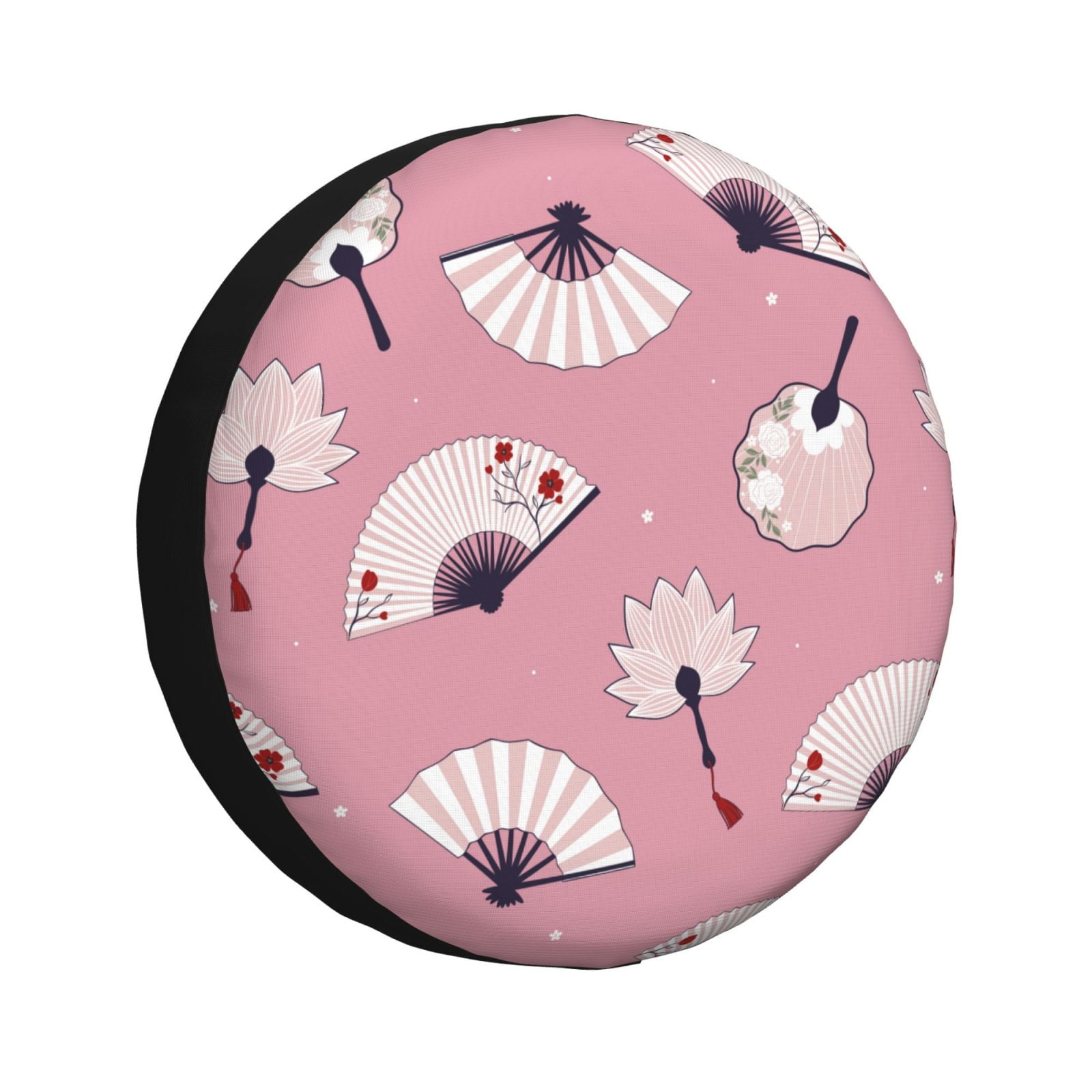 DouZhe Waterproof Spare Tire Cover, Retro Pink Asian Hand Fans Prints ...