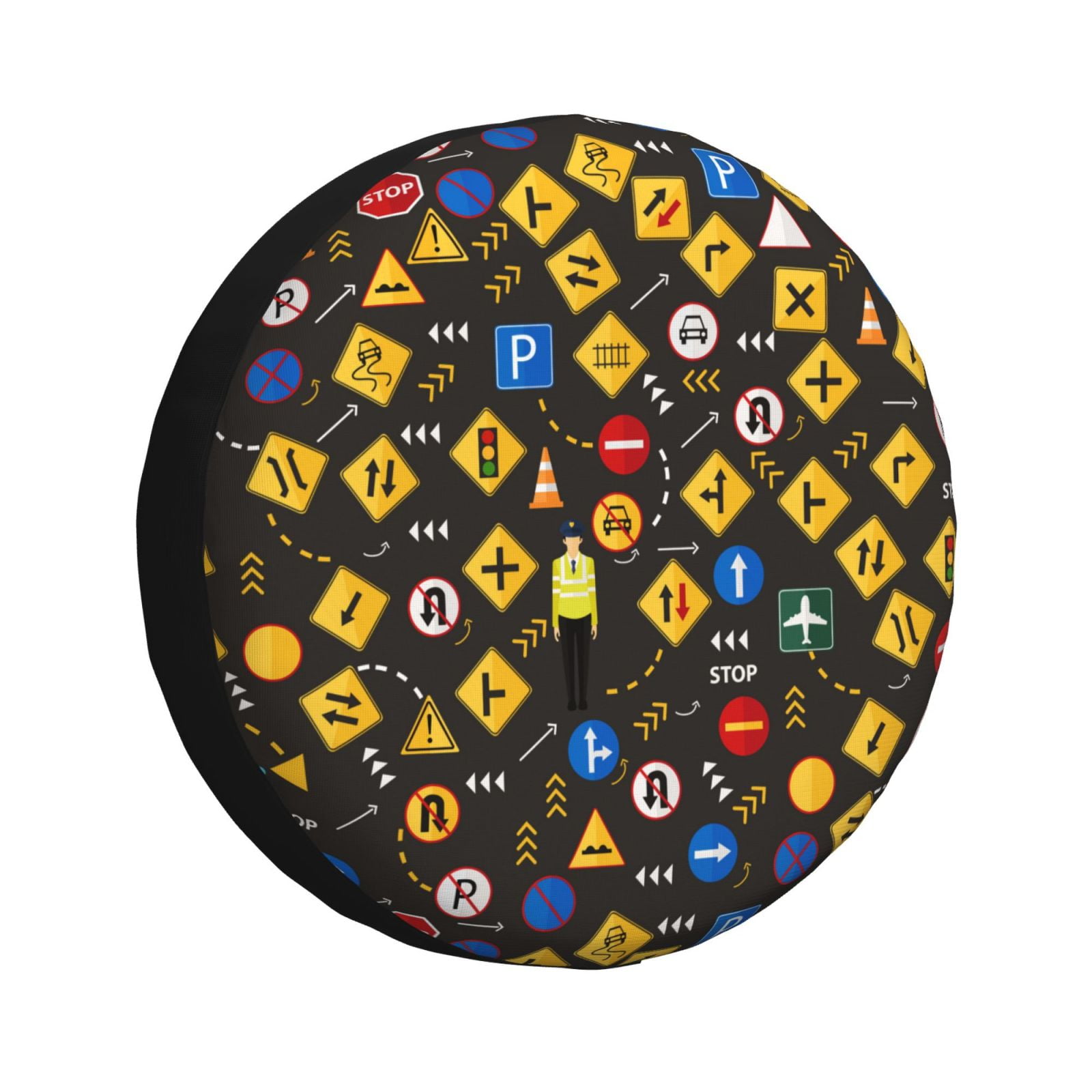 DouZhe Waterproof Spare Tire Cover, Road Safety Traffic Signs Prints ...